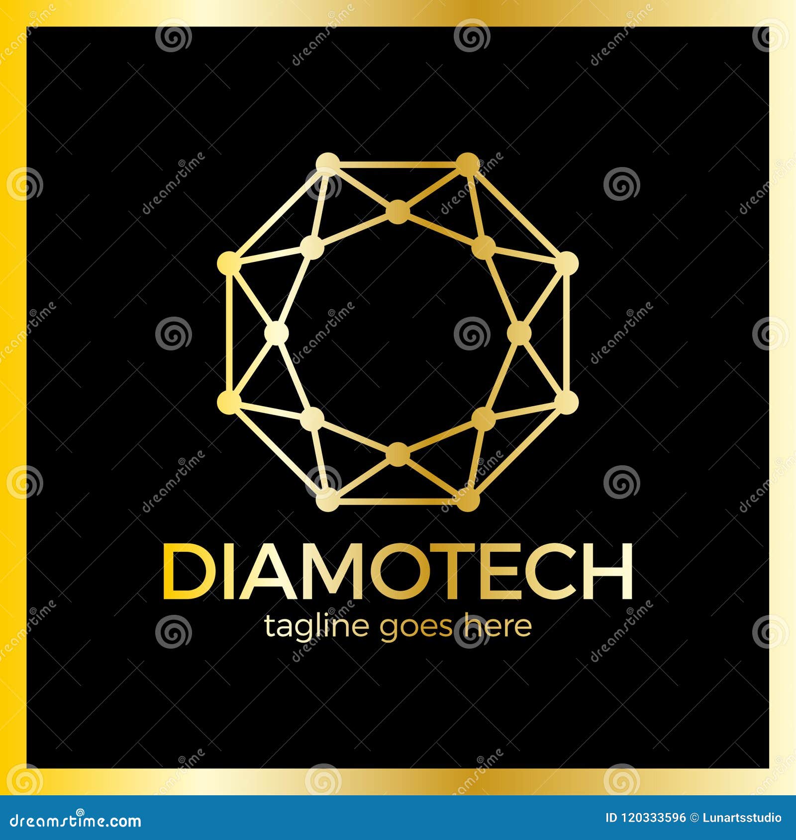 Diamond Line Connect Dots Tech Logotype Hoogste Mening Stock ...