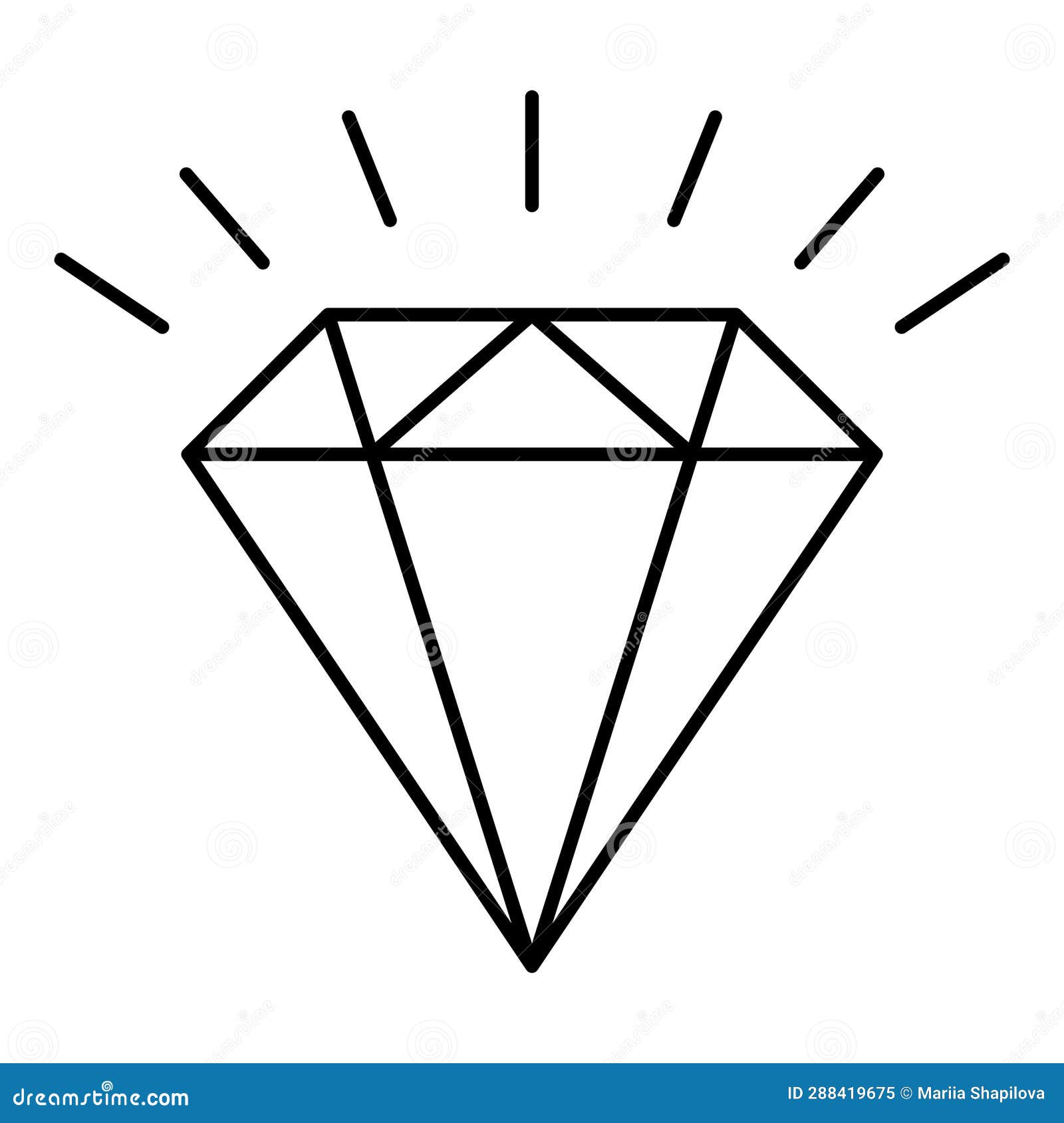Diamond Line Icon. Brilliant Symbol Stock Vector - Illustration of ...