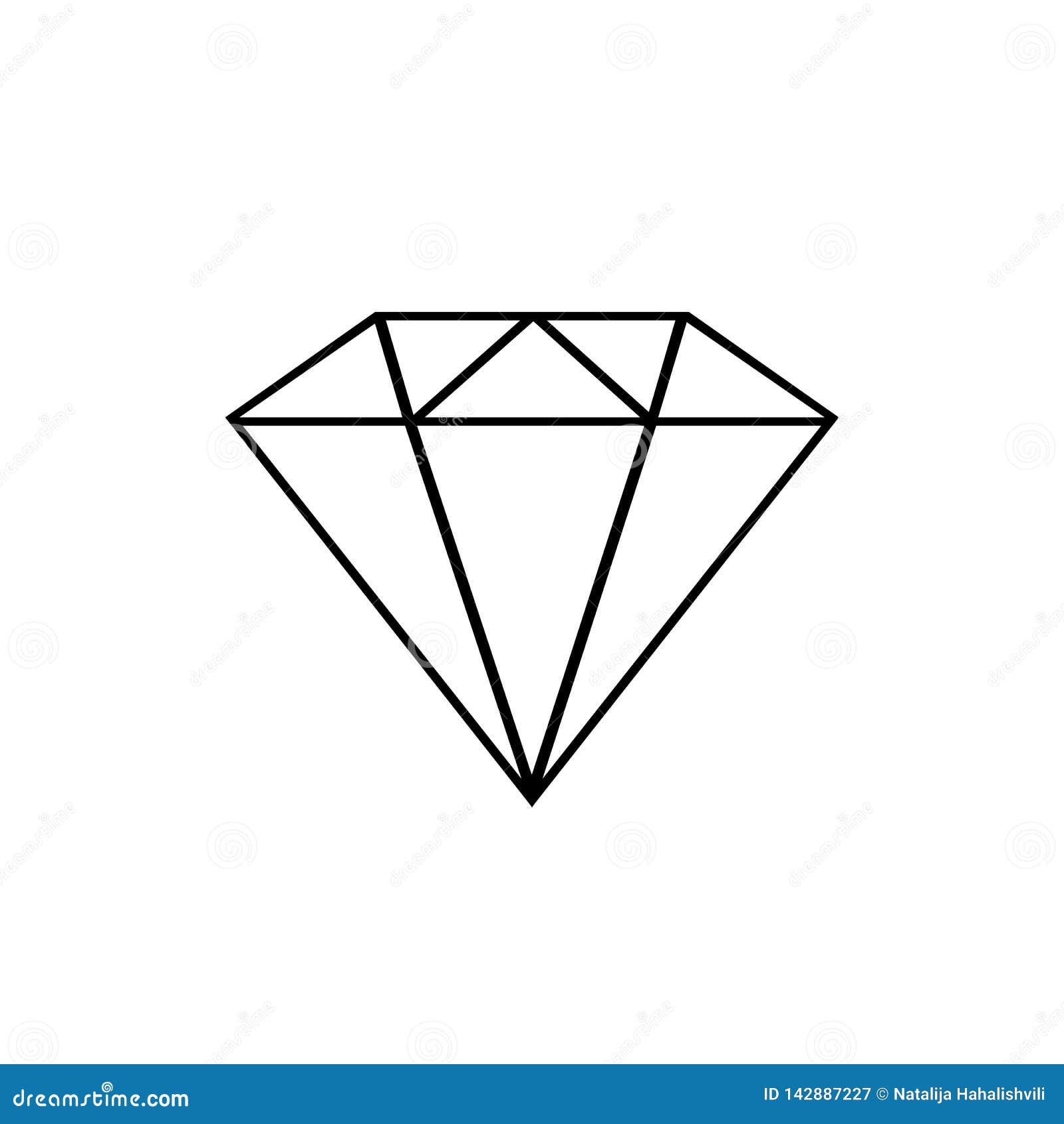 Diamond Line Icon. Gemstone Symbol. Stock Vector - Illustration of gift ...