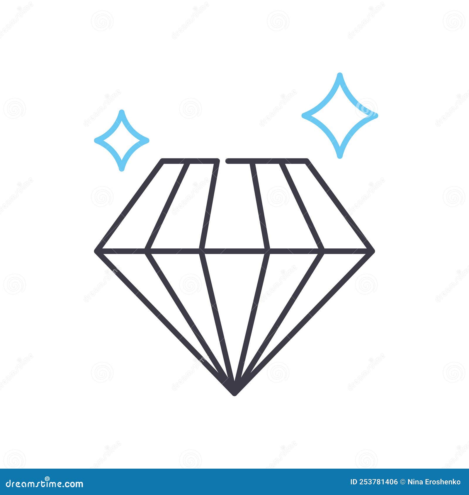 Diamond Line Icon, Outline Symbol, Vector Illustration, Concept Sign ...
