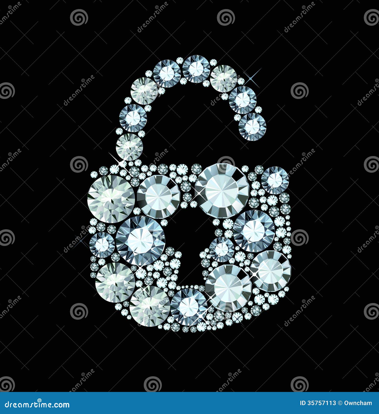 Diamond Lock Icon stock illustration. Illustration of amethyst - 35757113