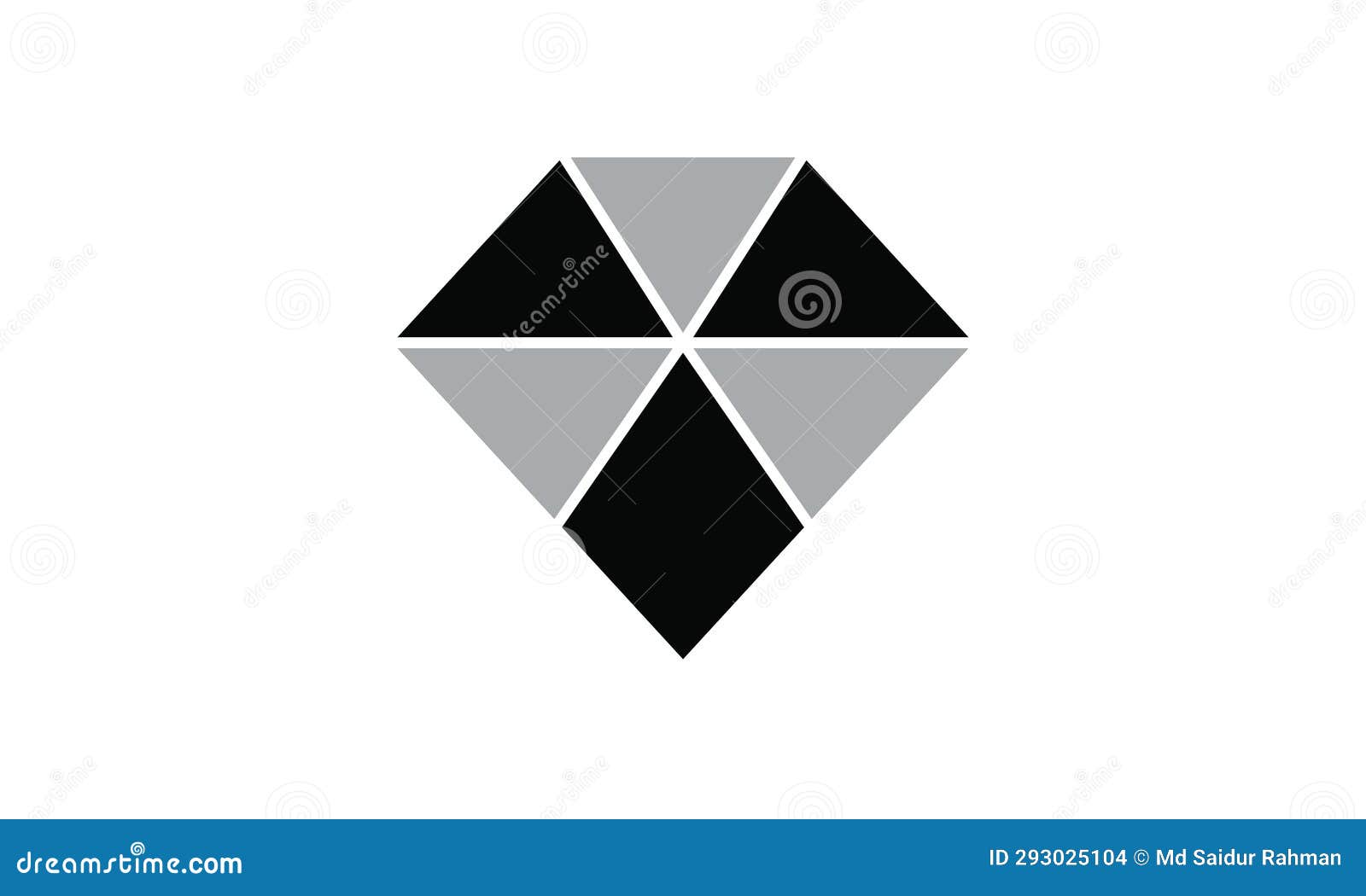 Diamond Logo Black and White Color, Royal Diamond Cut Iconic Design ...