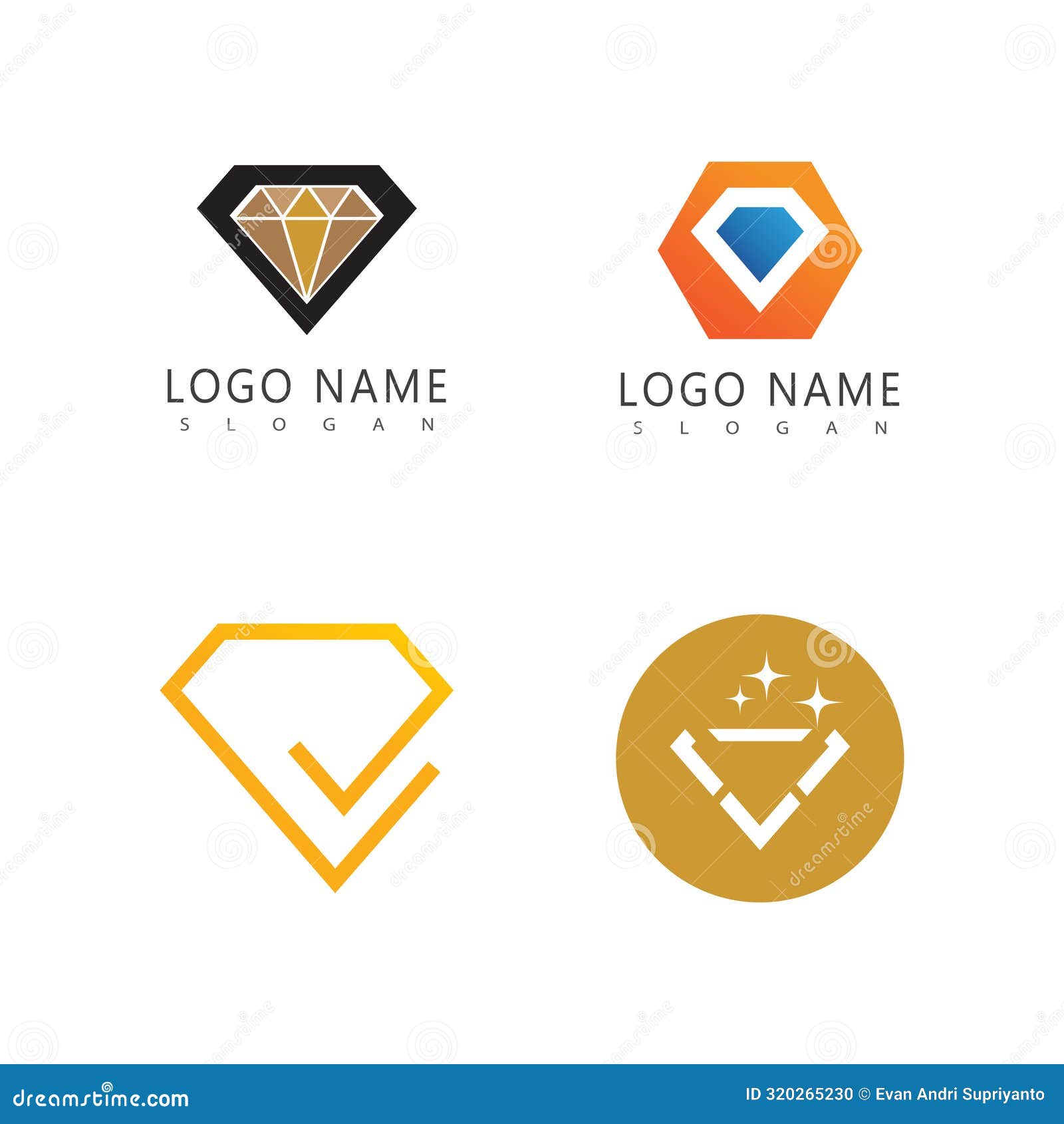 Diamond Logo Vector Template and Symbol Stock Illustration ...