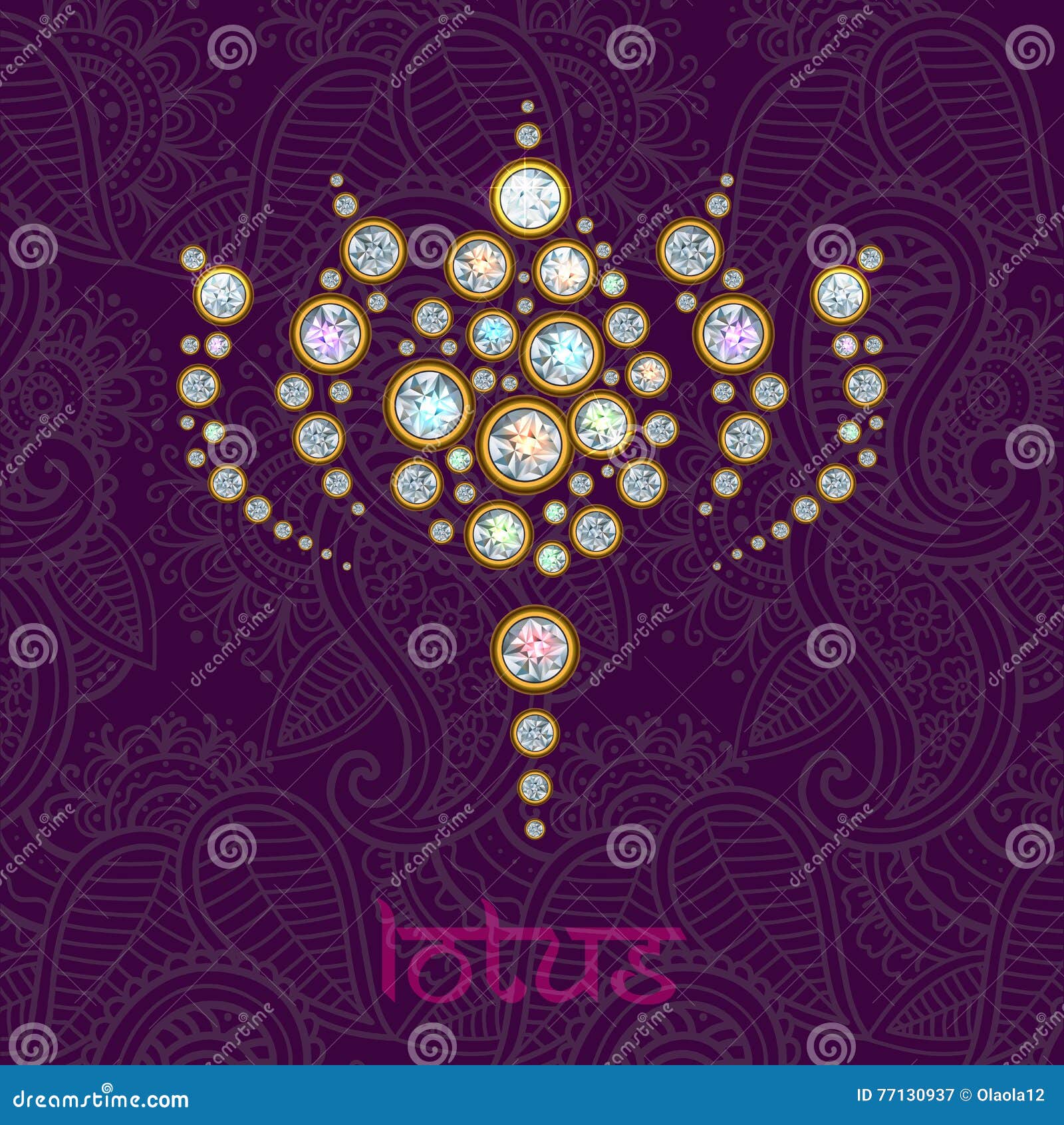 Diamond lotus stock vector. Illustration of ornament - 77130937
