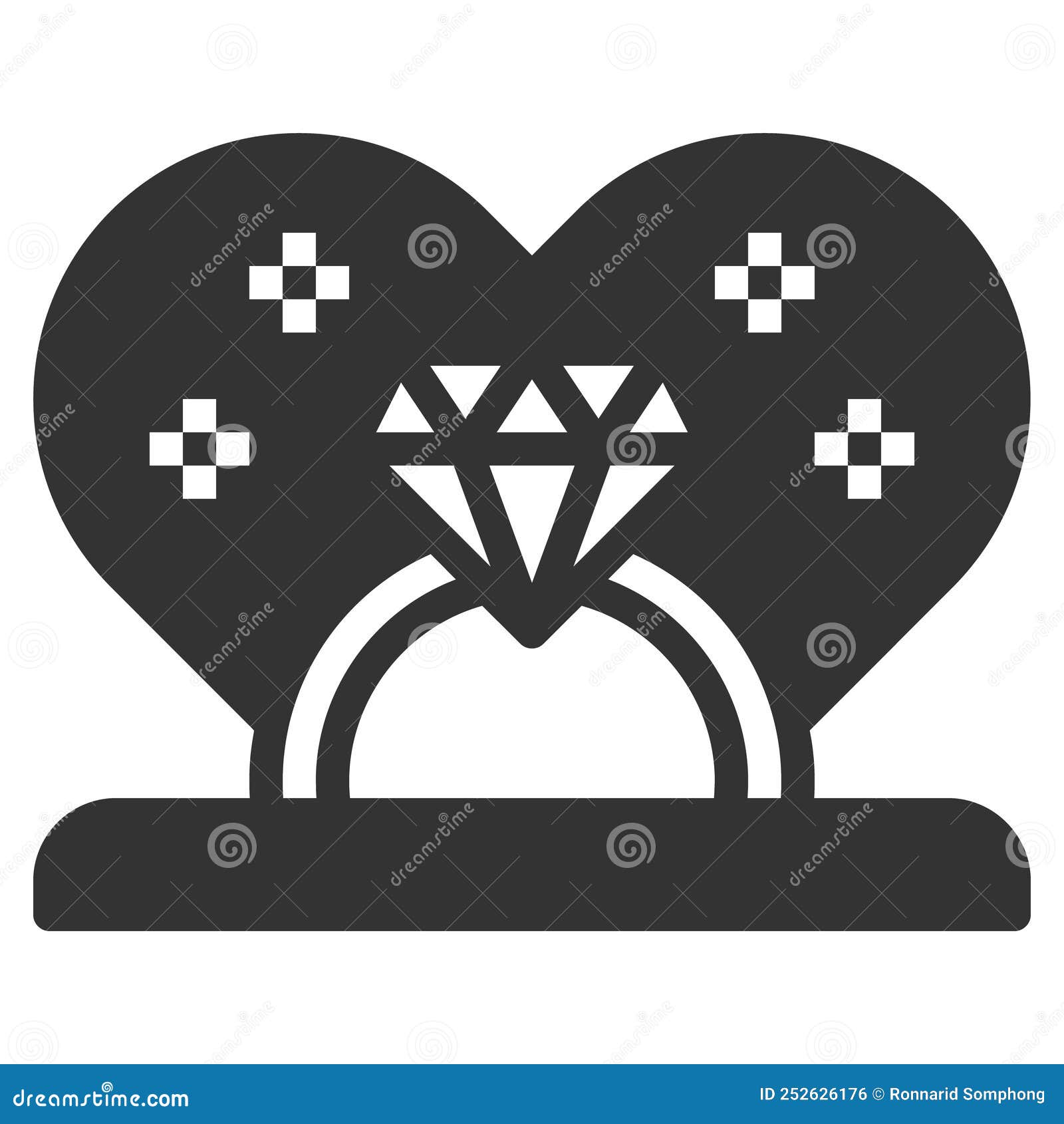 Diamond Love Icon Solid Vector Illustration Stock Vector - Illustration ...