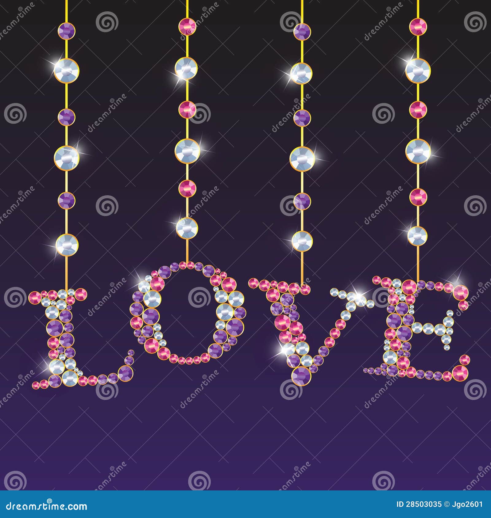 Diamond Love Letters stock vector. Illustration of color - 28503035