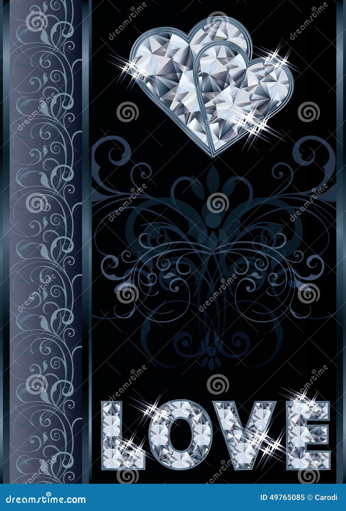 Diamond Love Valentines Day Card Stock Vector - Illustration of poster ...