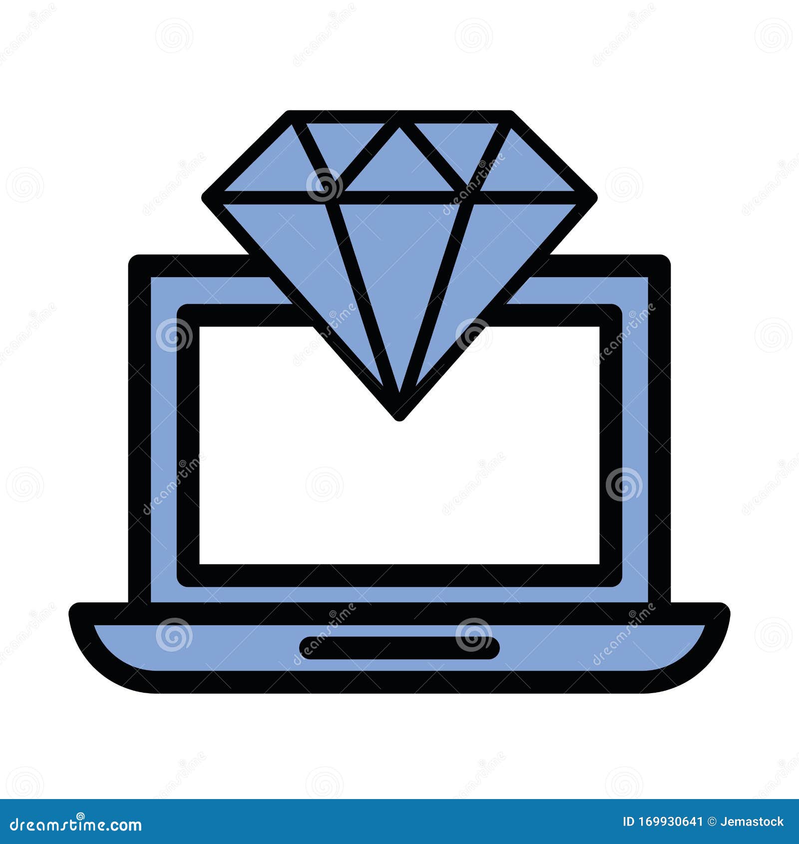 Diamond Luxury Stone in Laptop Computer Stock Vector - Illustration of ...