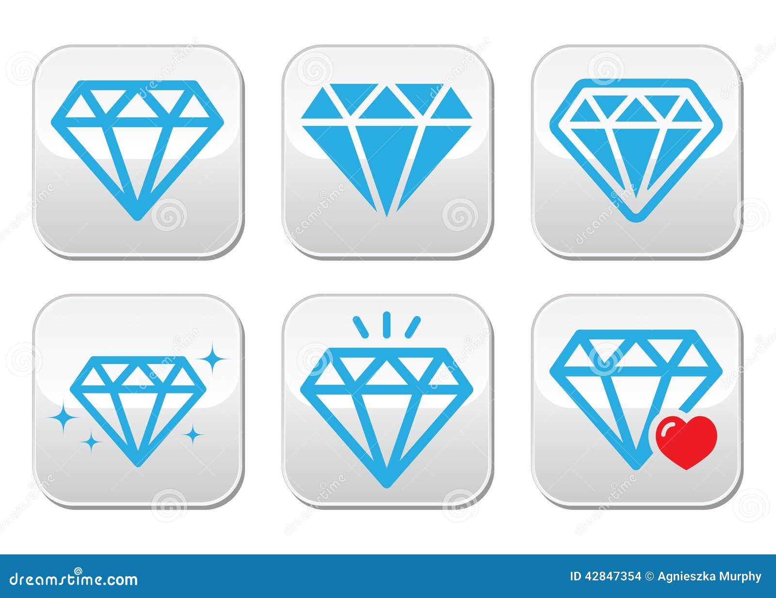 Diamond Luxury Vector Buttons Set Stock Vector - Illustration of color ...