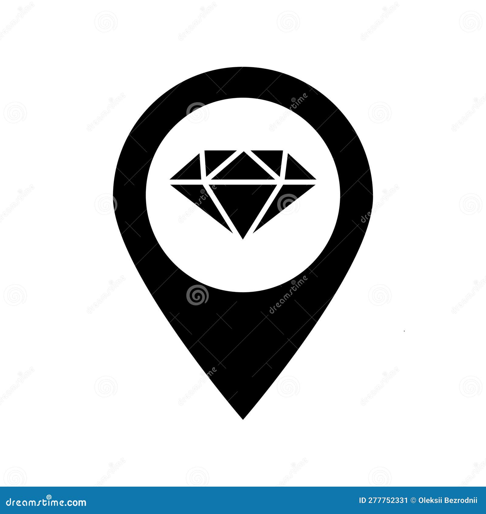 Diamond Map Pin Jewelry Vector Pointer Stock Vector - Illustration of ...
