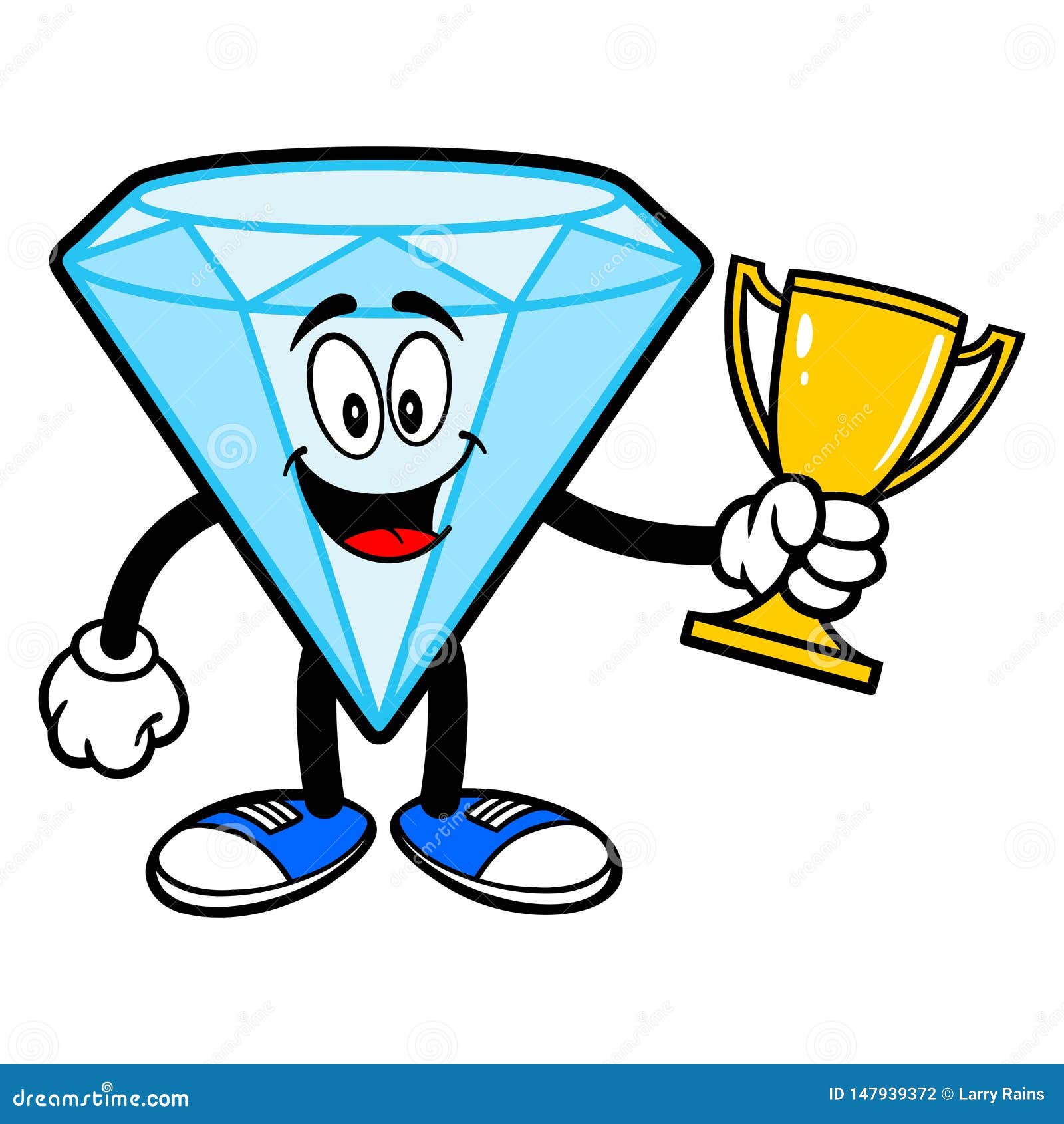 Diamond Mascot And Background Ashamed Pose Cartoon Vector ...