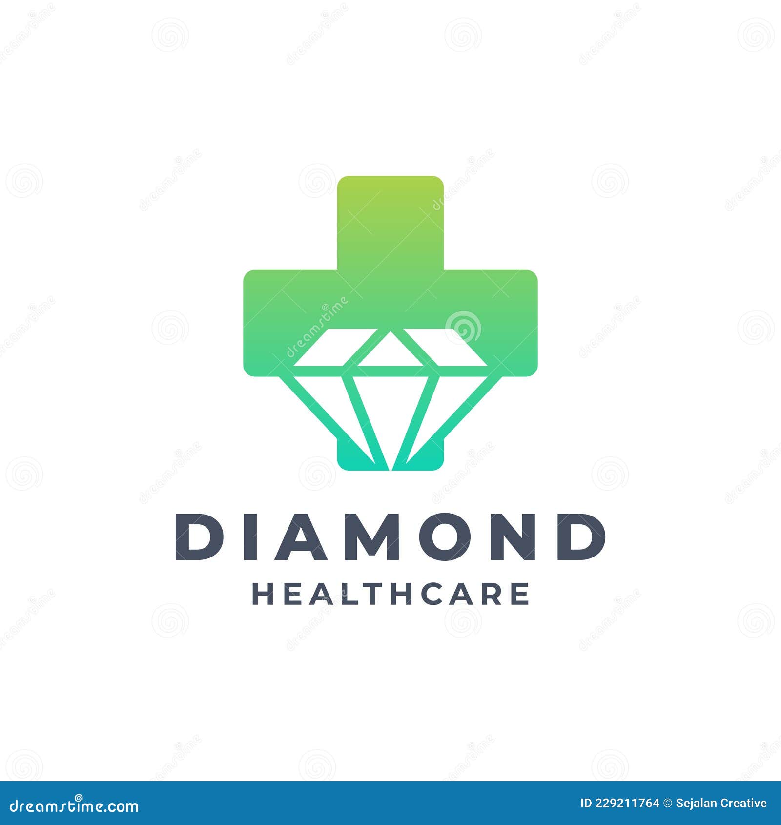 Diamond Medical Cross Logo stock vector. Illustration of healthy ...