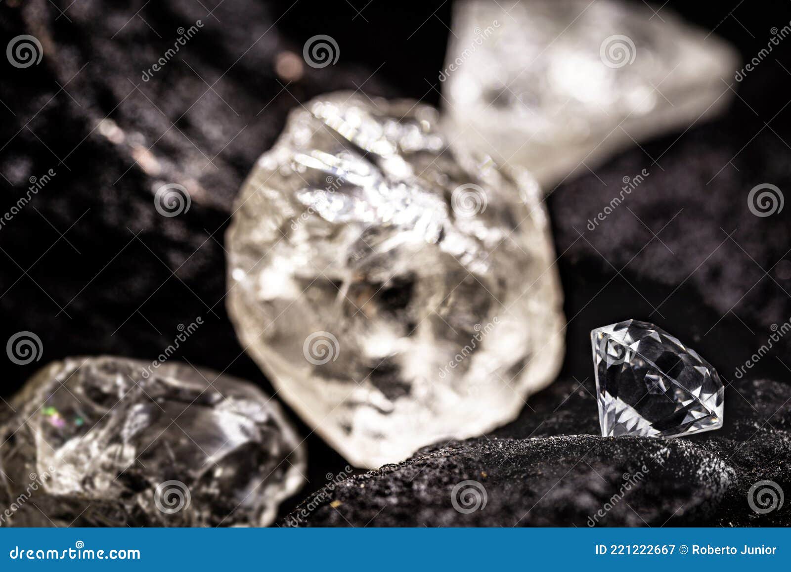 Diamond Mine with Rough and Cut Stones, Diamond Mining Concept Stock ...