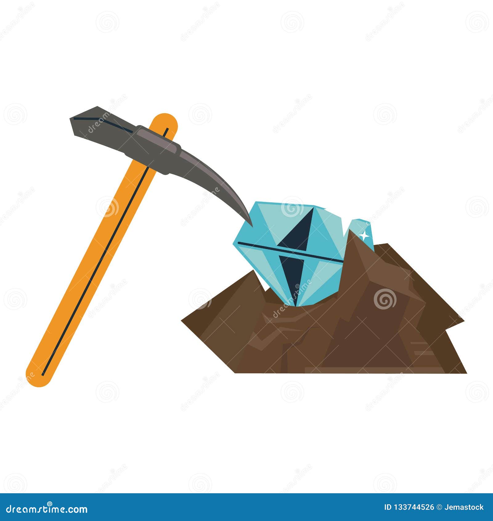Diamond mining and pick stock vector. Illustration of miner - 133744526