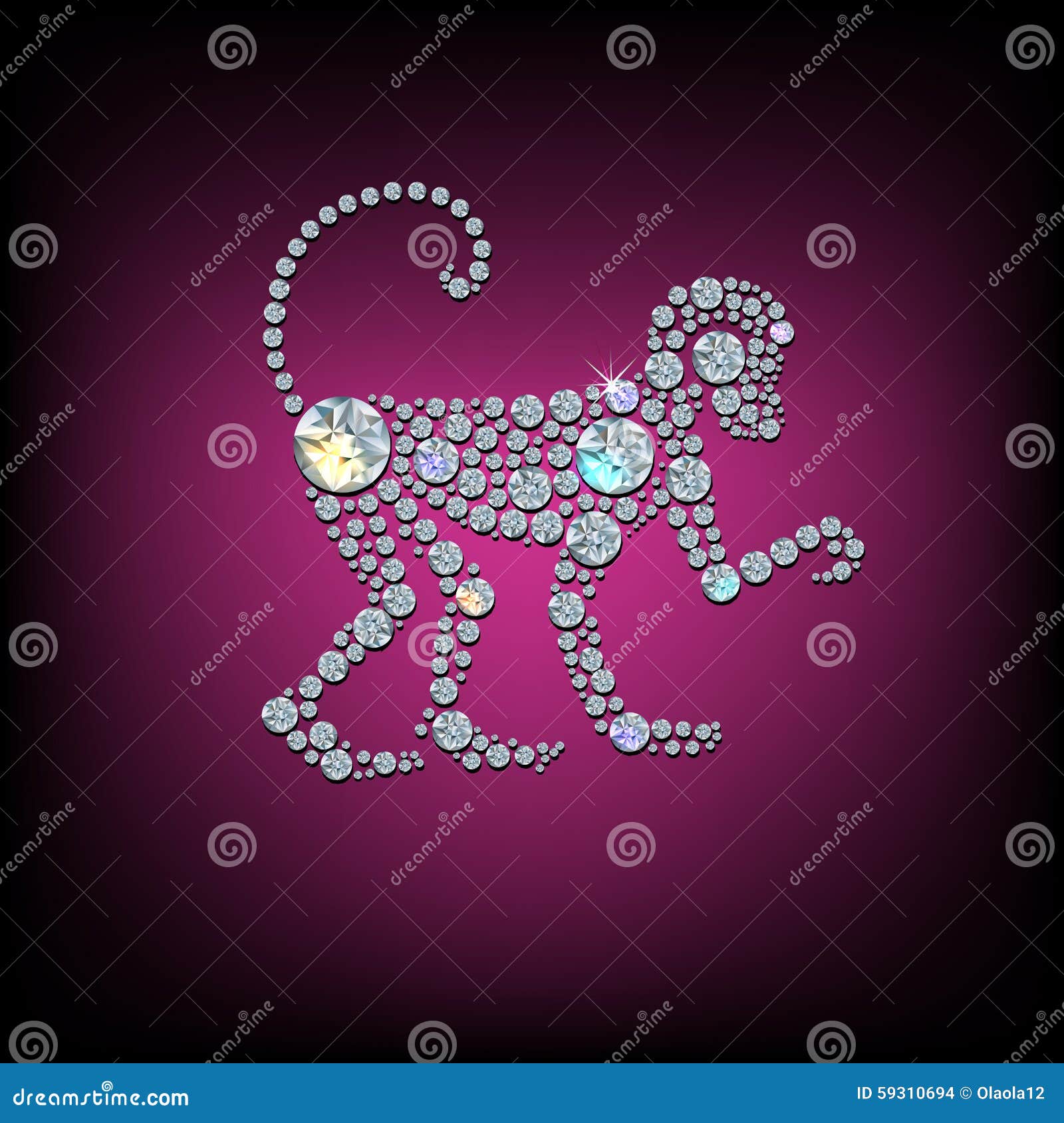 Diamond monkey stock vector. Illustration of diamond - 59310694