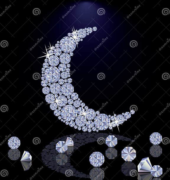 Diamond Moon Greeting Card, Vector Stock Vector - Illustration of moon ...