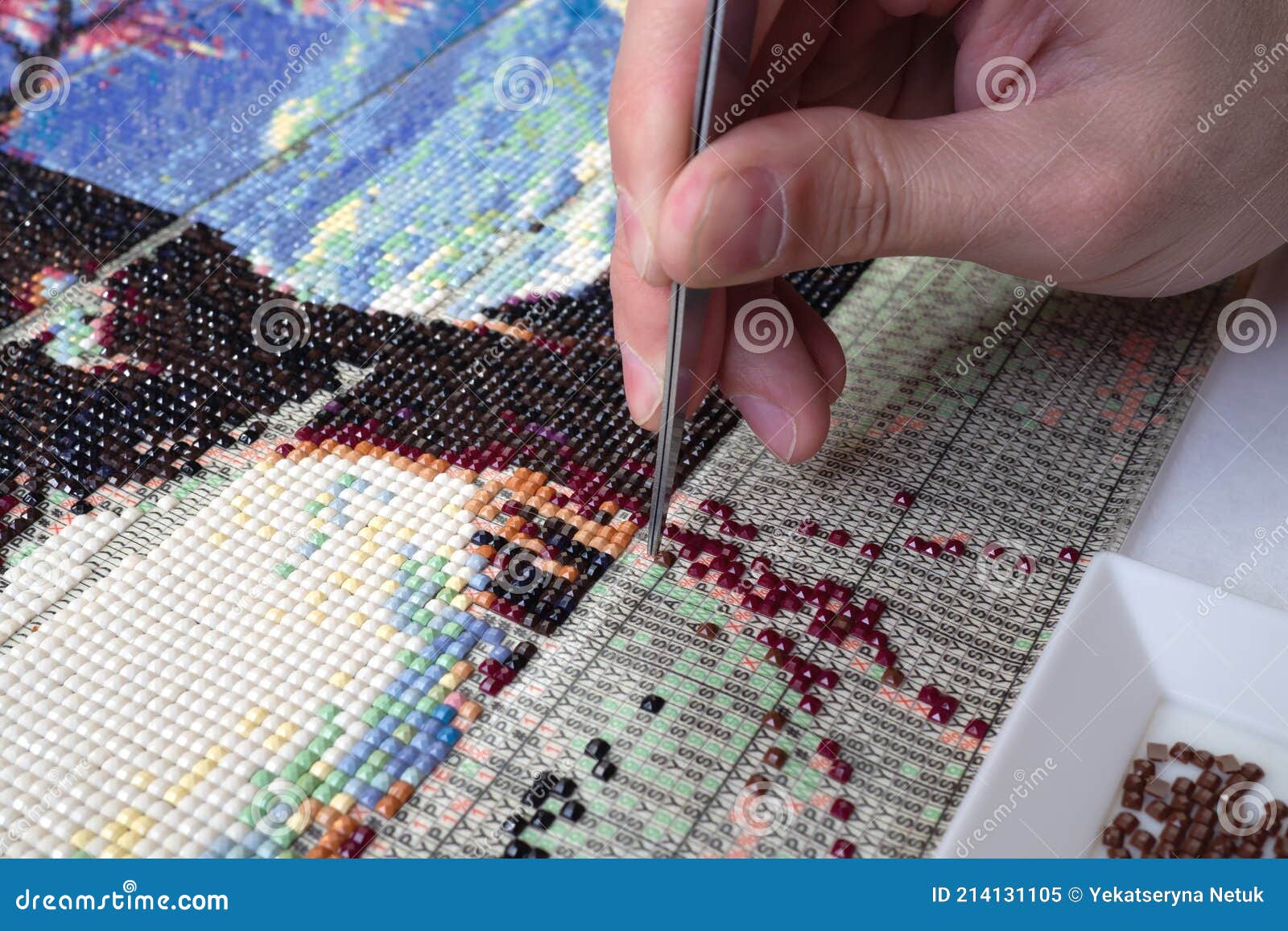 Diamond Mosaic Collection Process. Relaxation and Rest from Work in the ...
