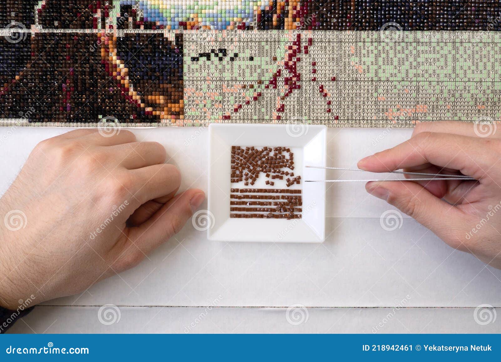 Diamond Mosaic Collection Process. Relaxation and Rest from Work in the ...