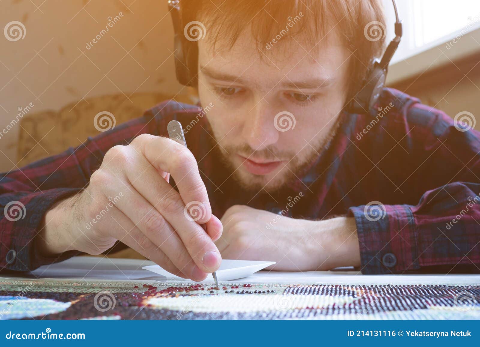 Diamond Mosaic Collection Process. Relaxation and Rest from Work in the ...