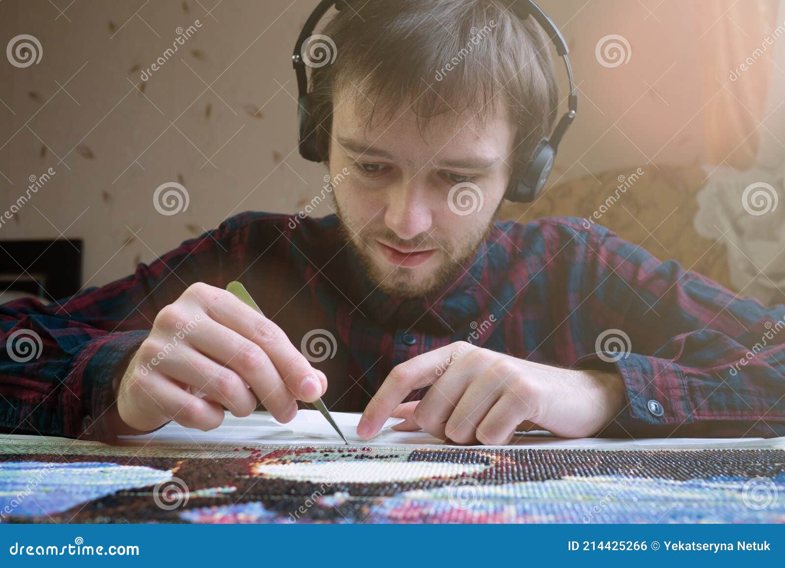 Diamond Mosaic Collection Process. Relaxation and Rest from Work in the ...