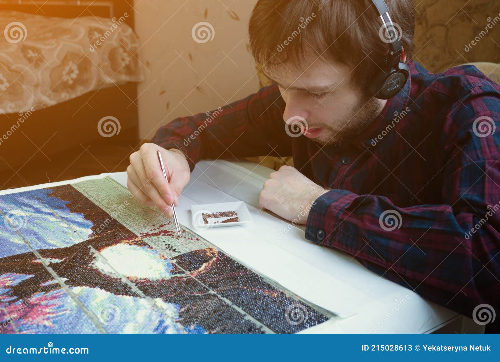 Diamond Mosaic Collection Process. Relaxation and Rest from Work in the ...