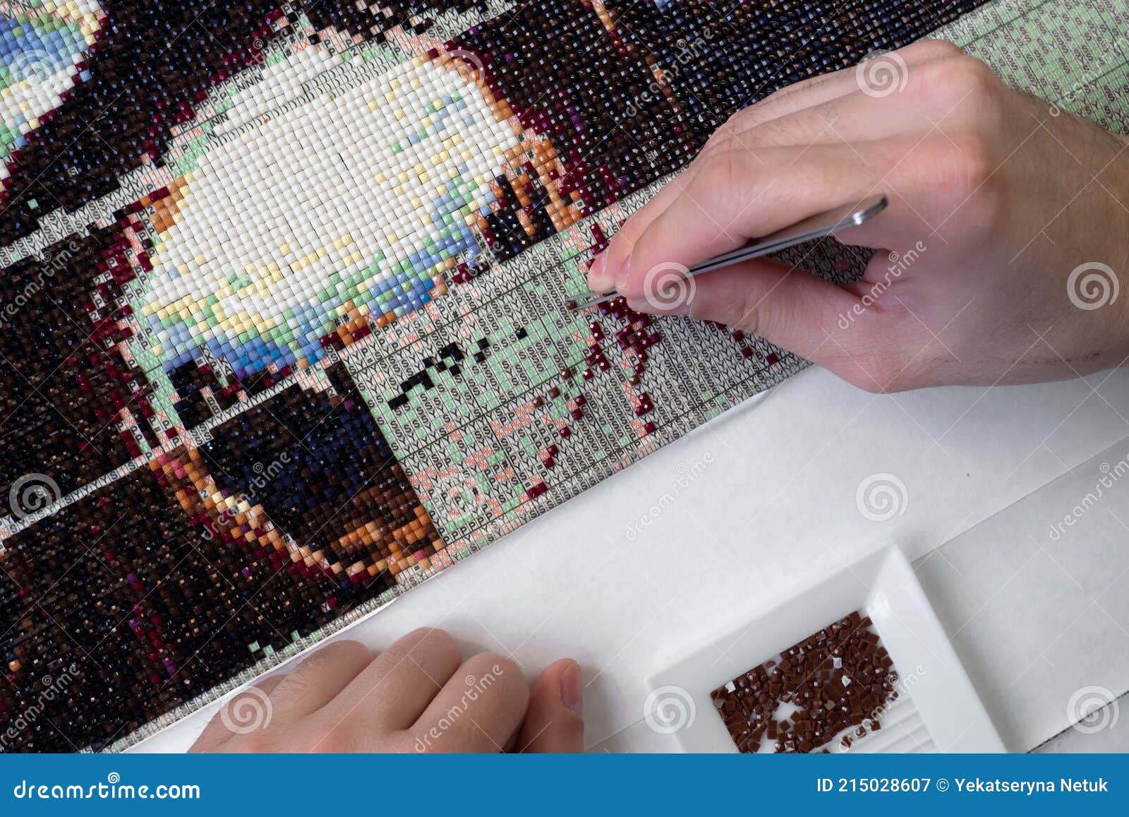 Diamond Mosaic Collection Process. Relaxation and Rest from Work in the ...