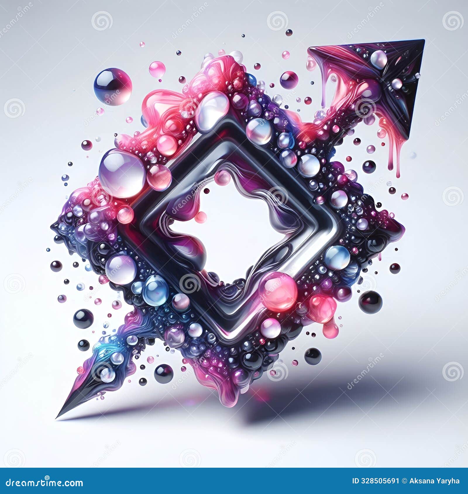 Diamond Multicoloured Shiny Metallic Arrow Pointer Cursor 3d Liquid ...