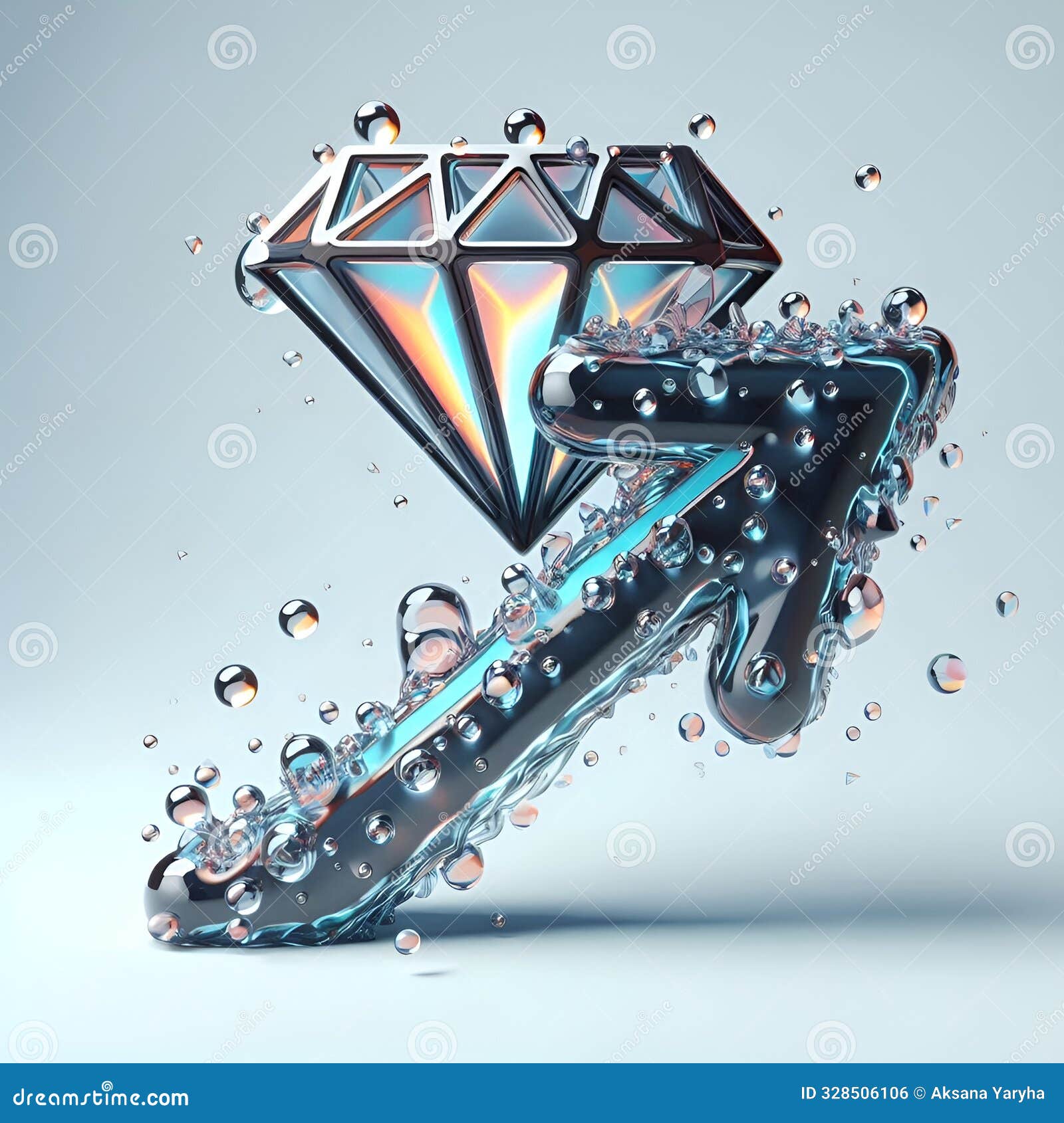 Diamond Multicoloured Shiny Metallic Arrow Pointer Cursor 3d Liquid ...