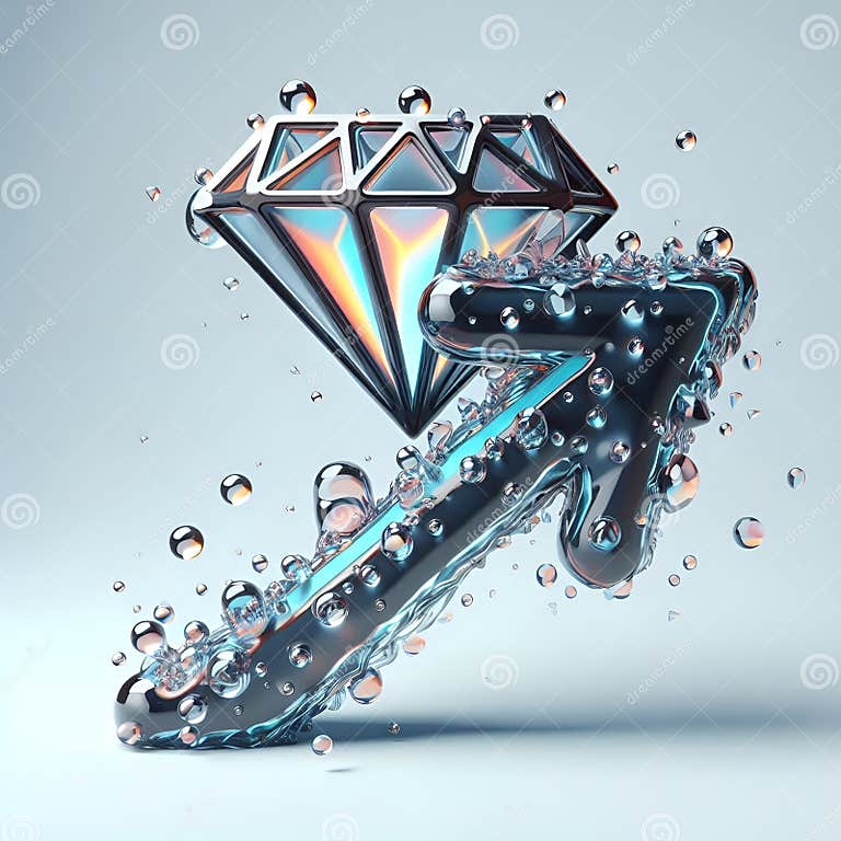 Diamond Multicoloured Shiny Metallic Arrow Pointer Cursor 3d Liquid ...