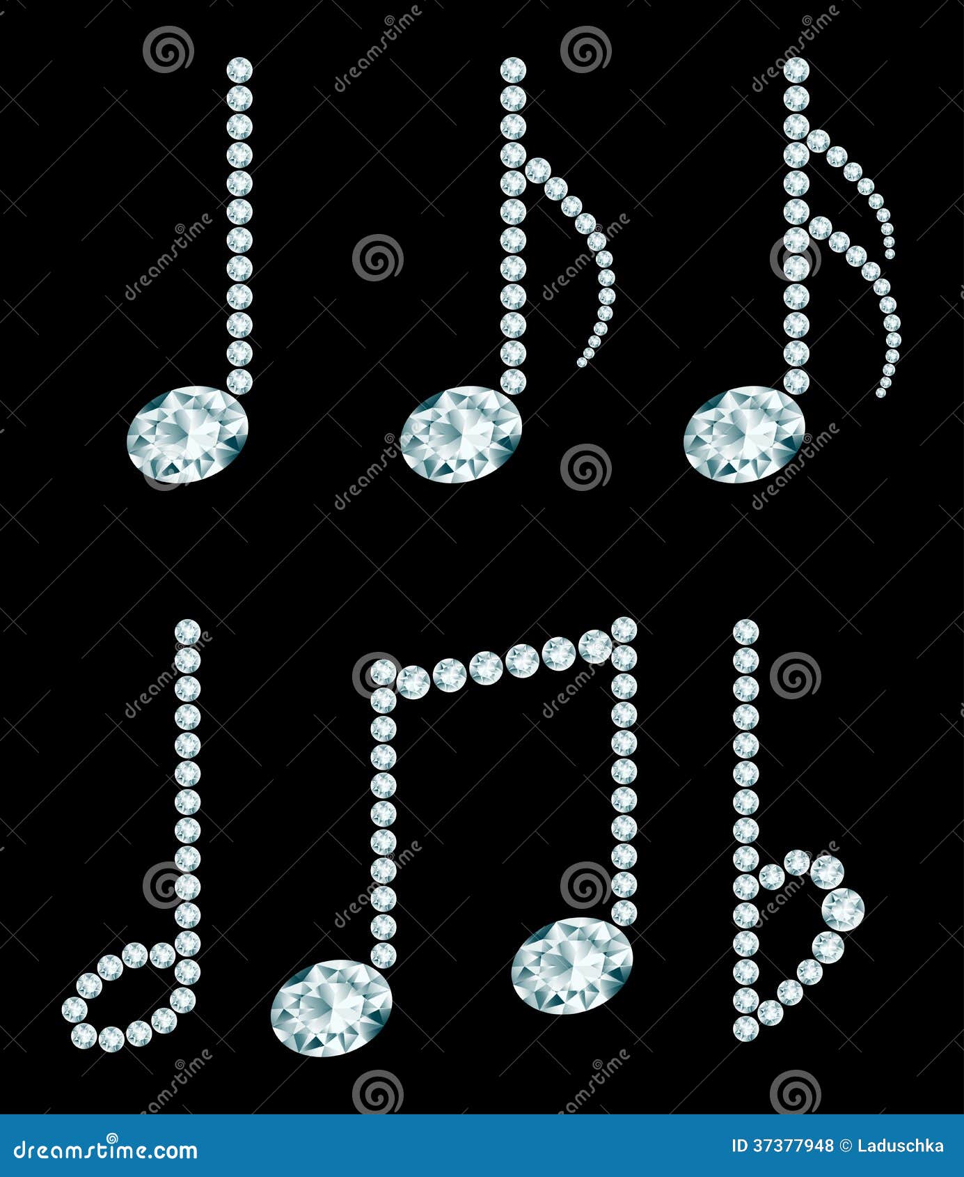 Diamond note symbols stock vector. Illustration of glitter - 37377948