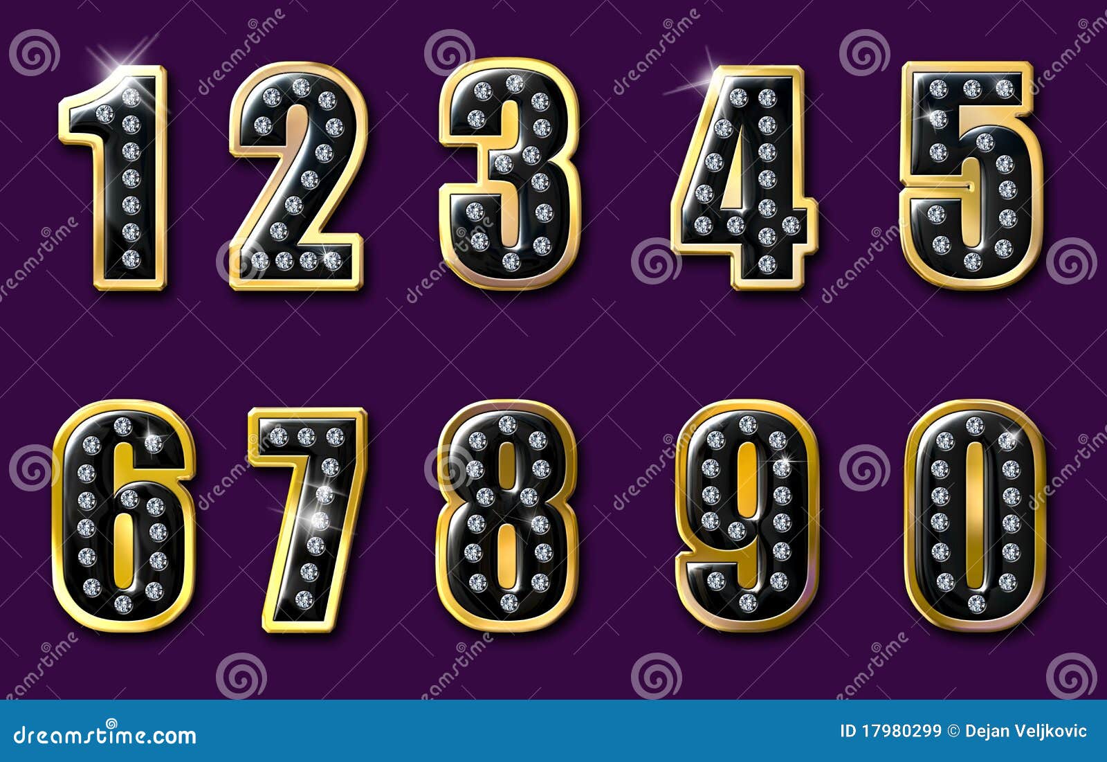 Diamond numbers stock illustration. Illustration of jewelry - 17980299