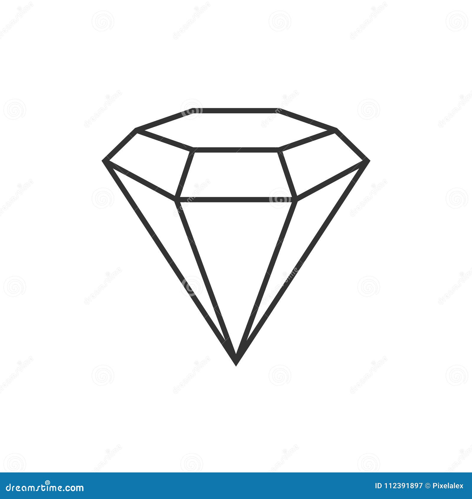 Diamond outline icon stock vector. Illustration of precious - 112391897