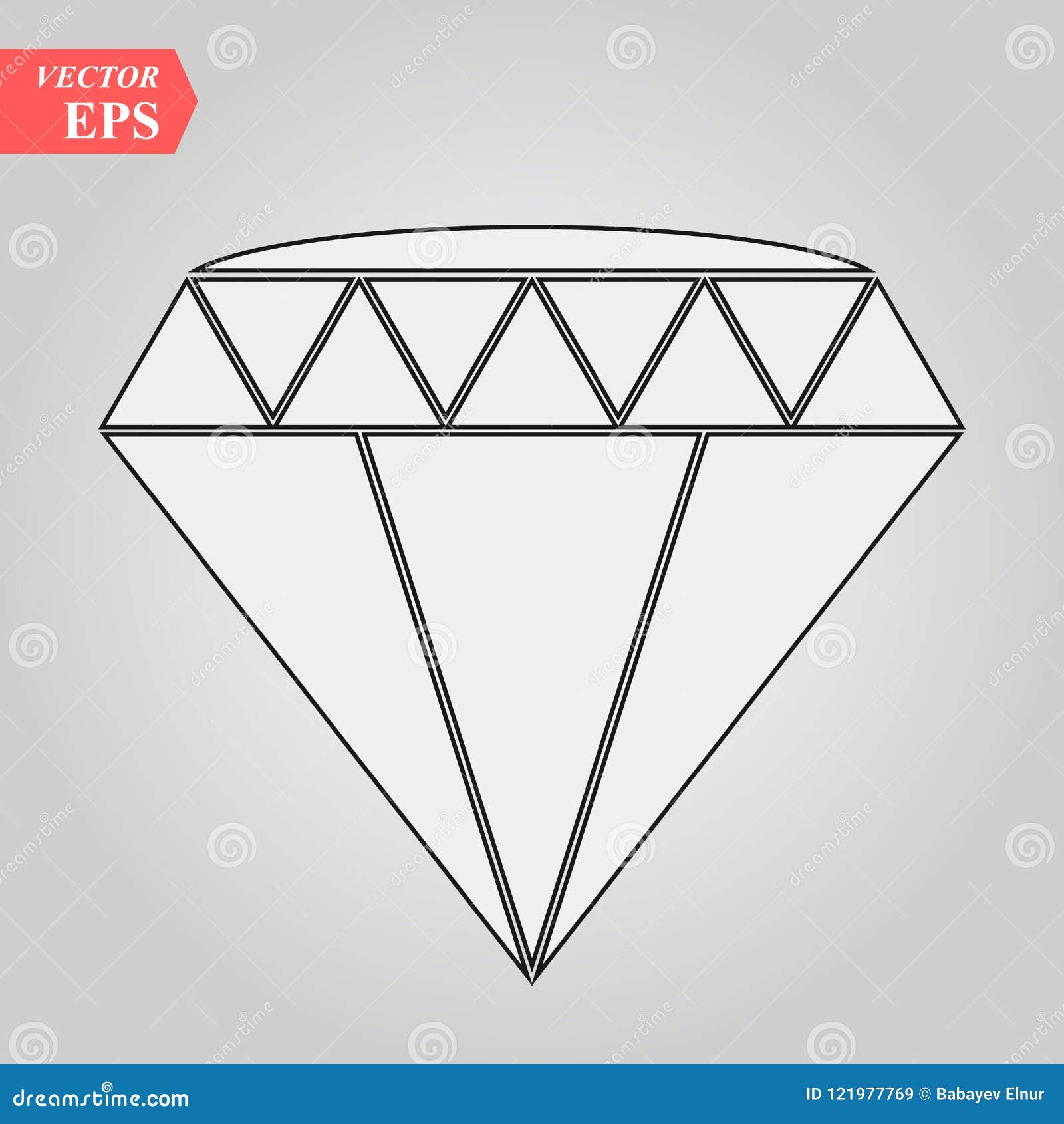 Diamond Outline Icon, Modern Minimal Flat Design Style, Thin Line ...