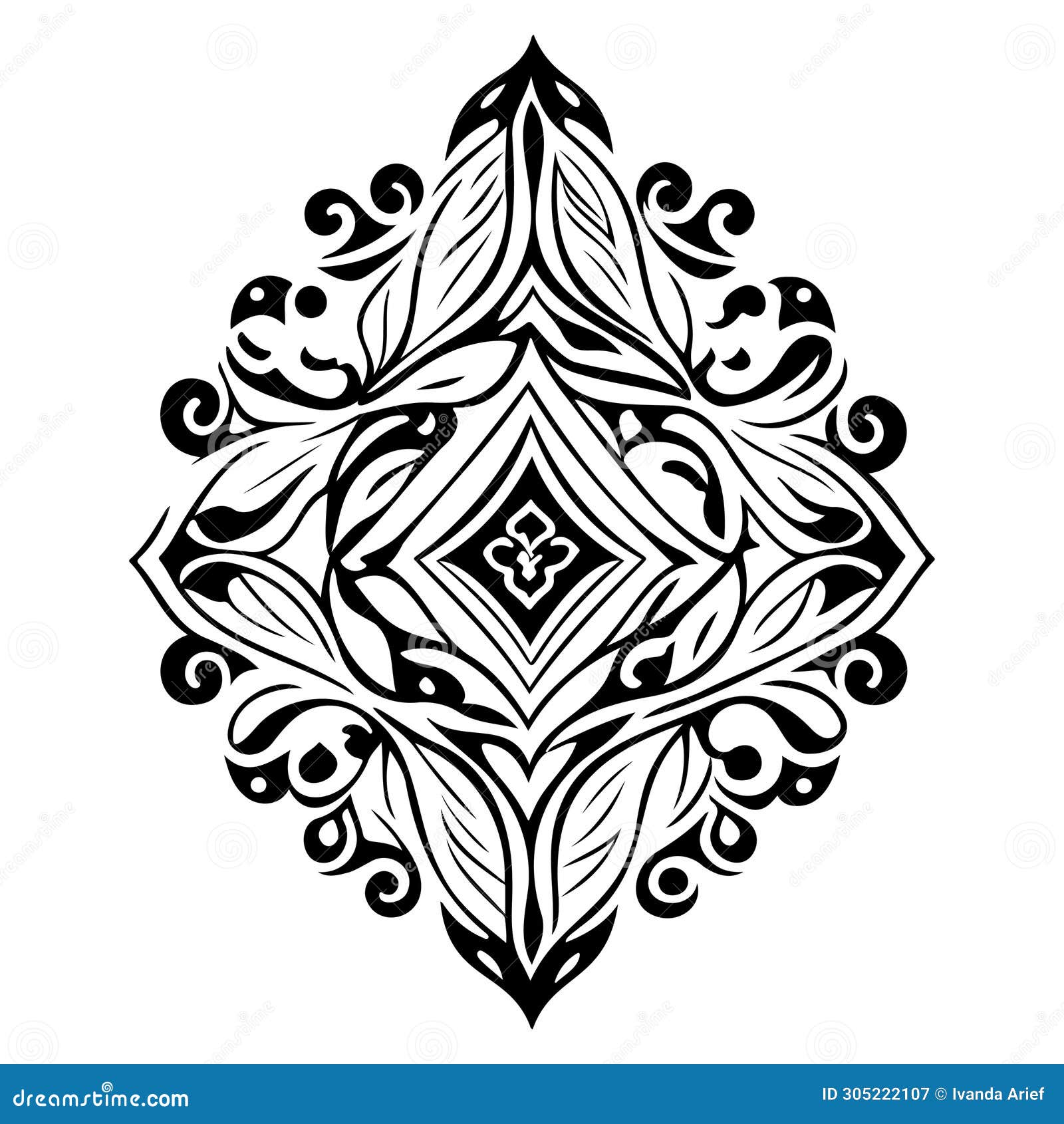 Diamond Pattern Ornament Batik Design Element Illustration Stock ...
