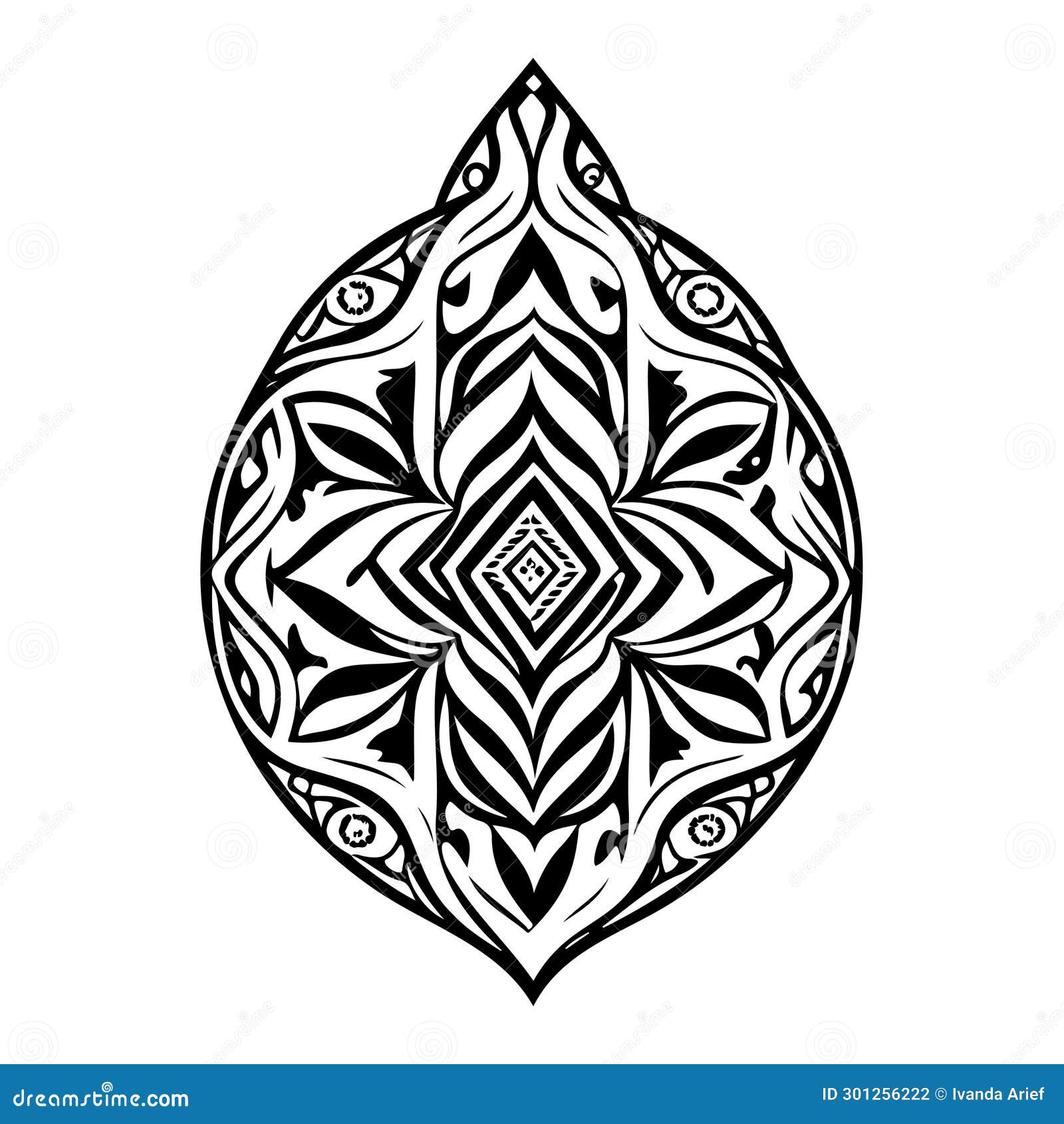 Diamond Pattern Ornament Batik Design Element Illustration Black Stock ...