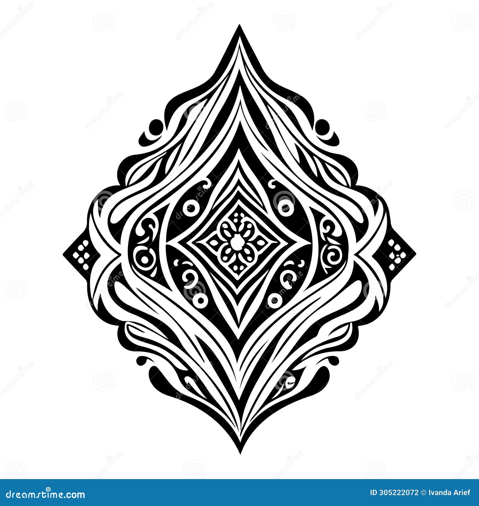 Diamond Pattern Ornament Batik Design Element Illustration Stock Vector ...