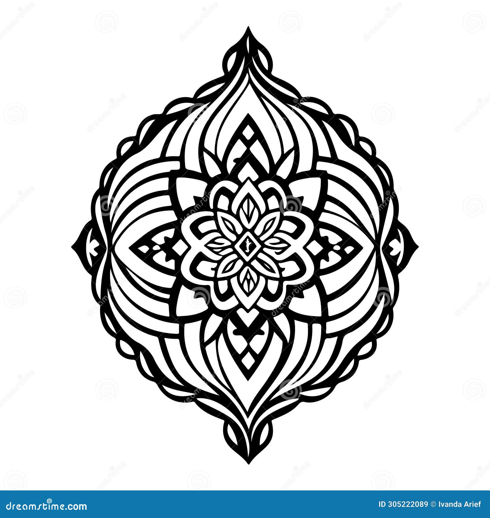 Diamond Pattern Ornament Batik Design Element Illustration Stock Vector ...