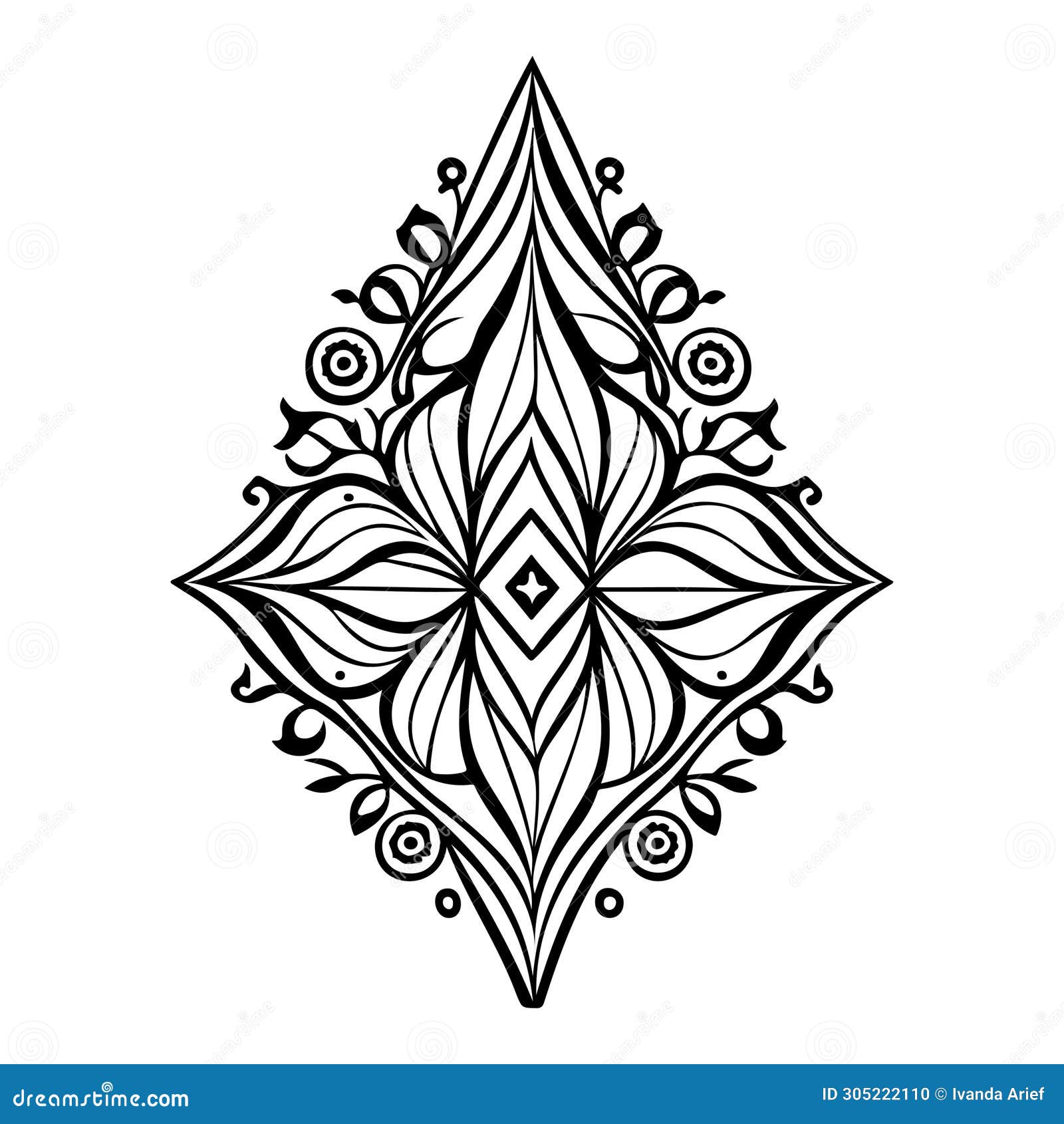 Diamond Pattern Ornament Batik Design Element Illustration Stock ...