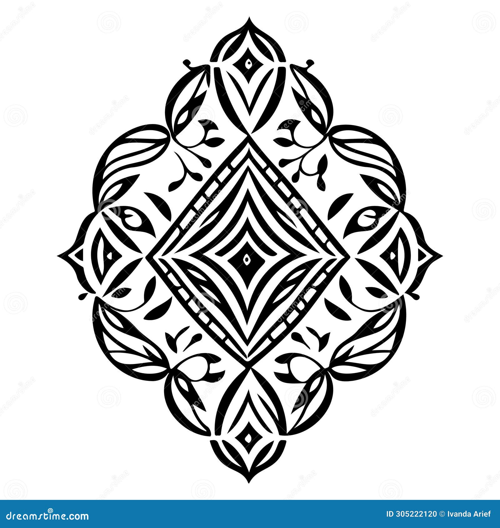 Diamond Pattern Ornament Batik Design Element Illustration Stock ...