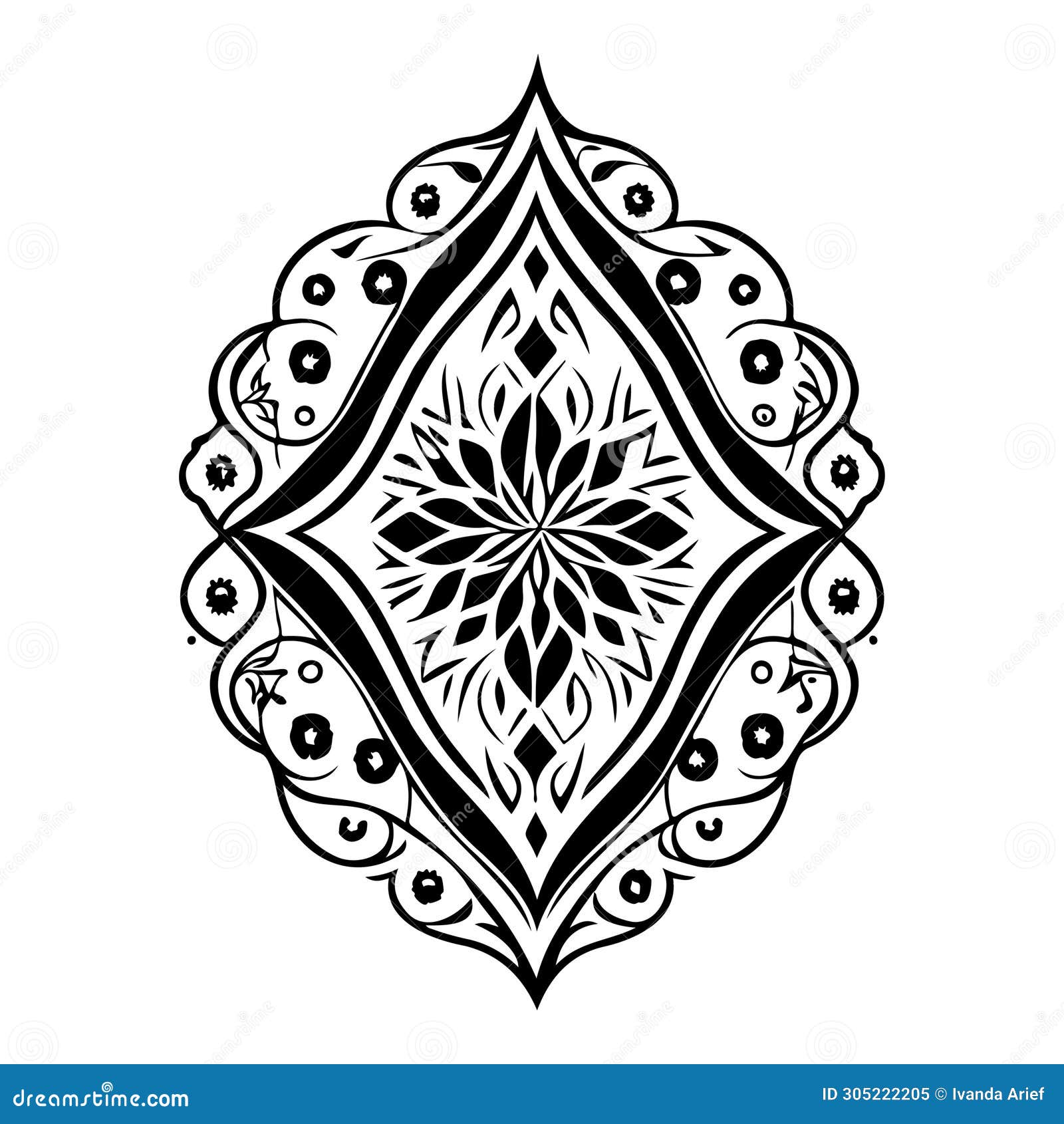Diamond Pattern Ornament Batik Design Element Illustration Stock ...