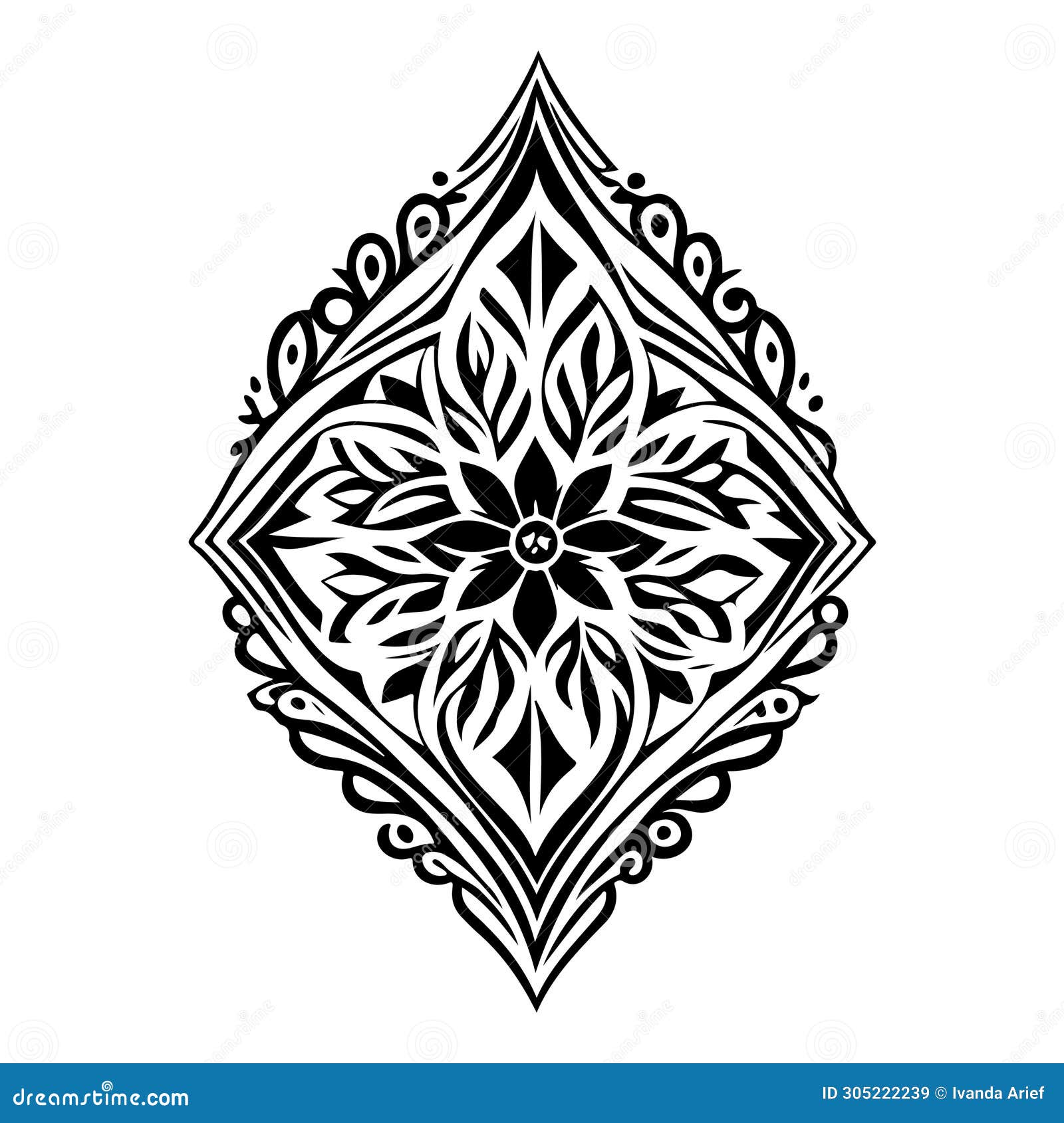 Diamond Pattern Ornament Batik Design Element Illustration Stock ...
