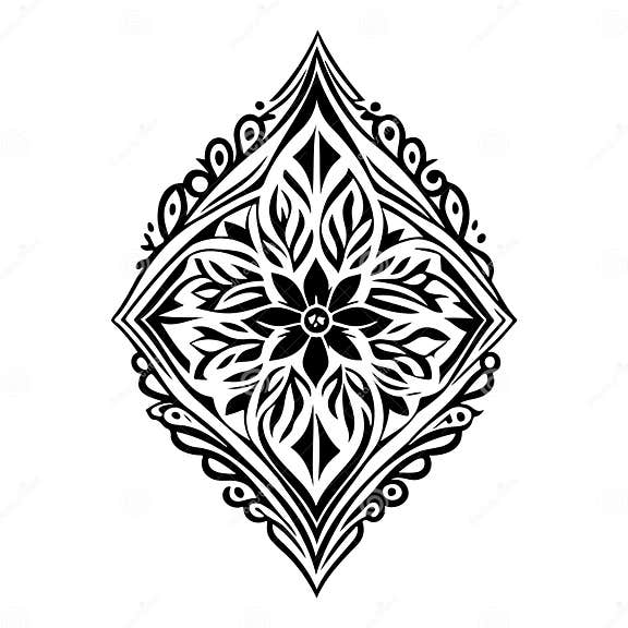 Diamond Pattern Ornament Batik Design Element Illustration Stock ...