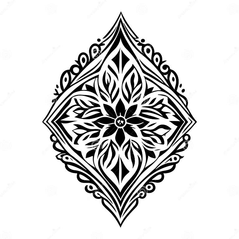 Diamond Pattern Ornament Batik Design Element Illustration Stock ...
