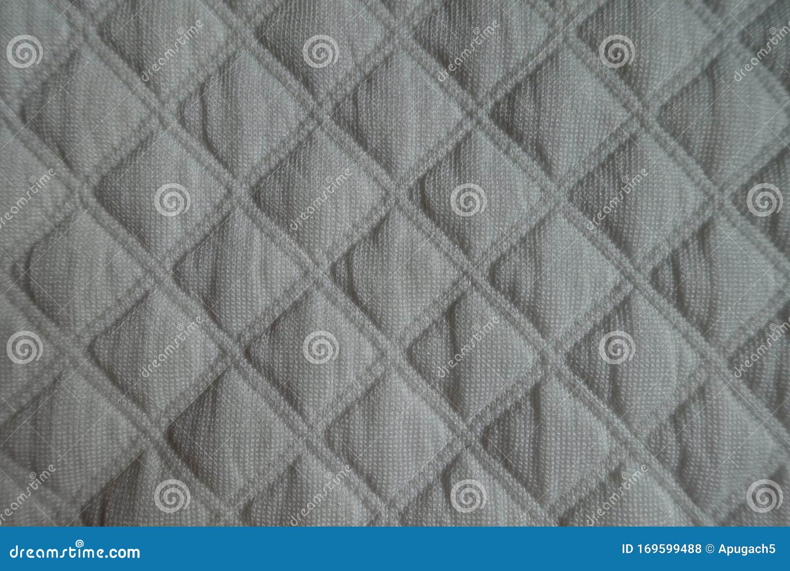 Diamond Pattern on White Quilted Fabric from Above Stock Photo - Image ...
