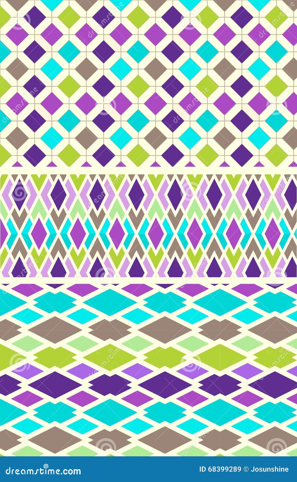 3 Diamond Patterns Seamless Stock Vector - Illustration of colors, blue ...