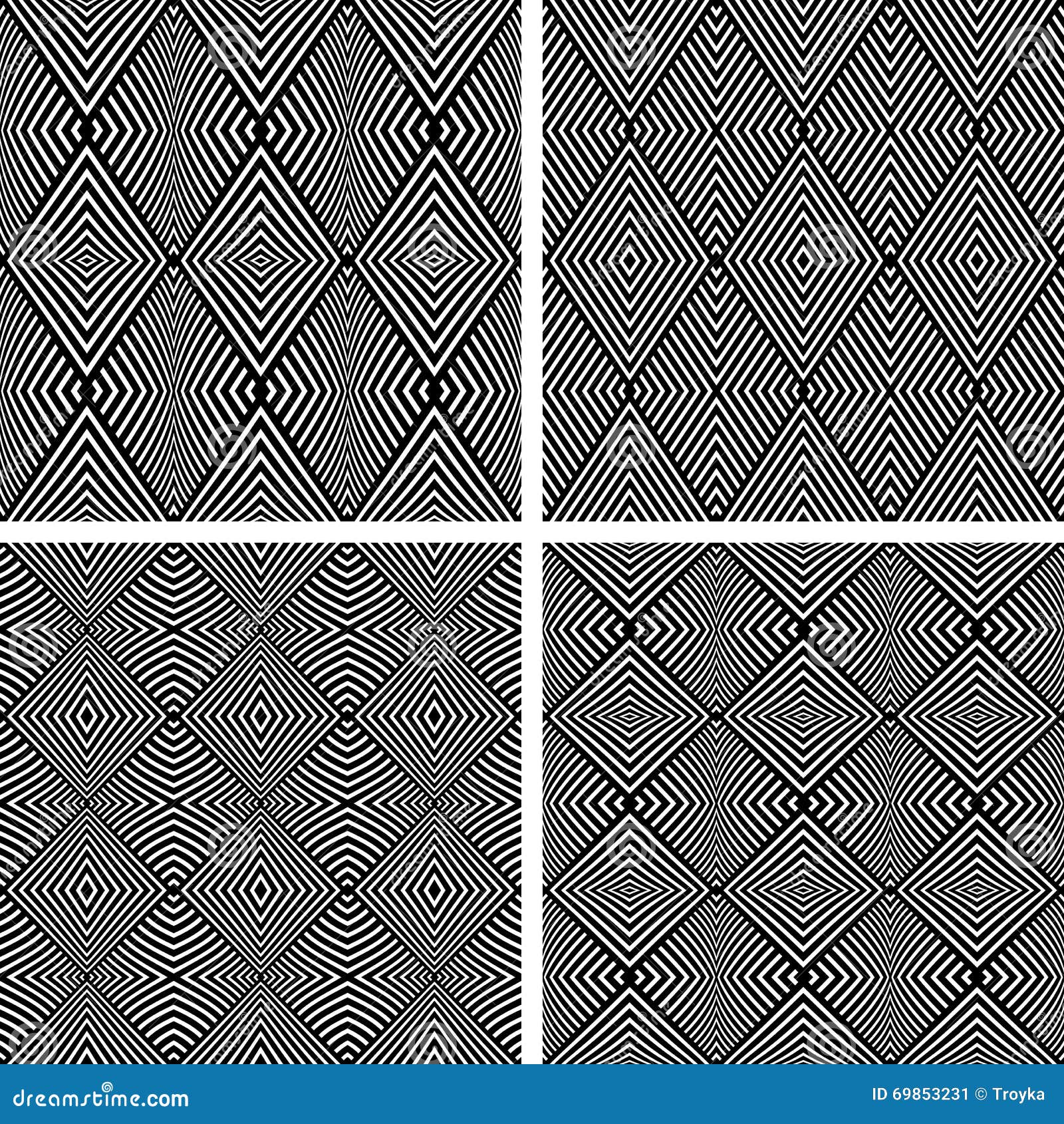 Diamond Patterns Set. Seamless Textures Stock Vector - Illustration of ...