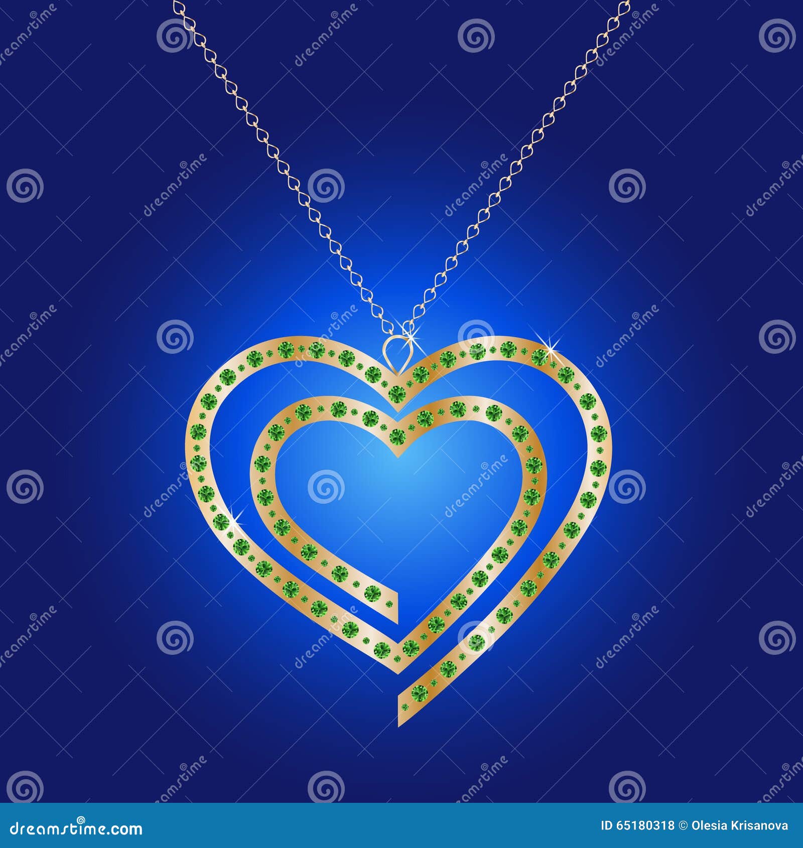 Diamond Pendant Illustration Stock Vector - Illustration of green ...