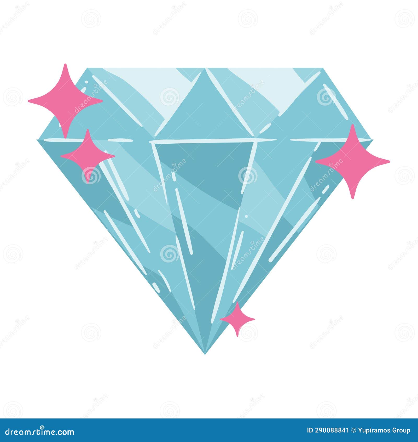 Diamond with pink sparks stock vector. Illustration of diamond - 290088841