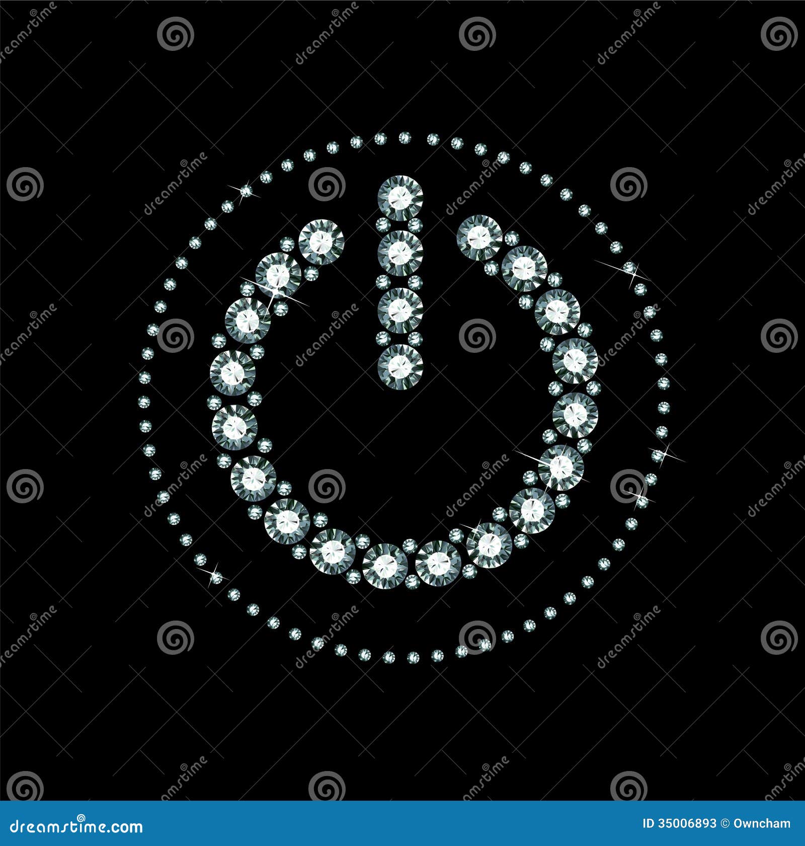 Diamond Power Button stock vector. Illustration of diamond - 35006893