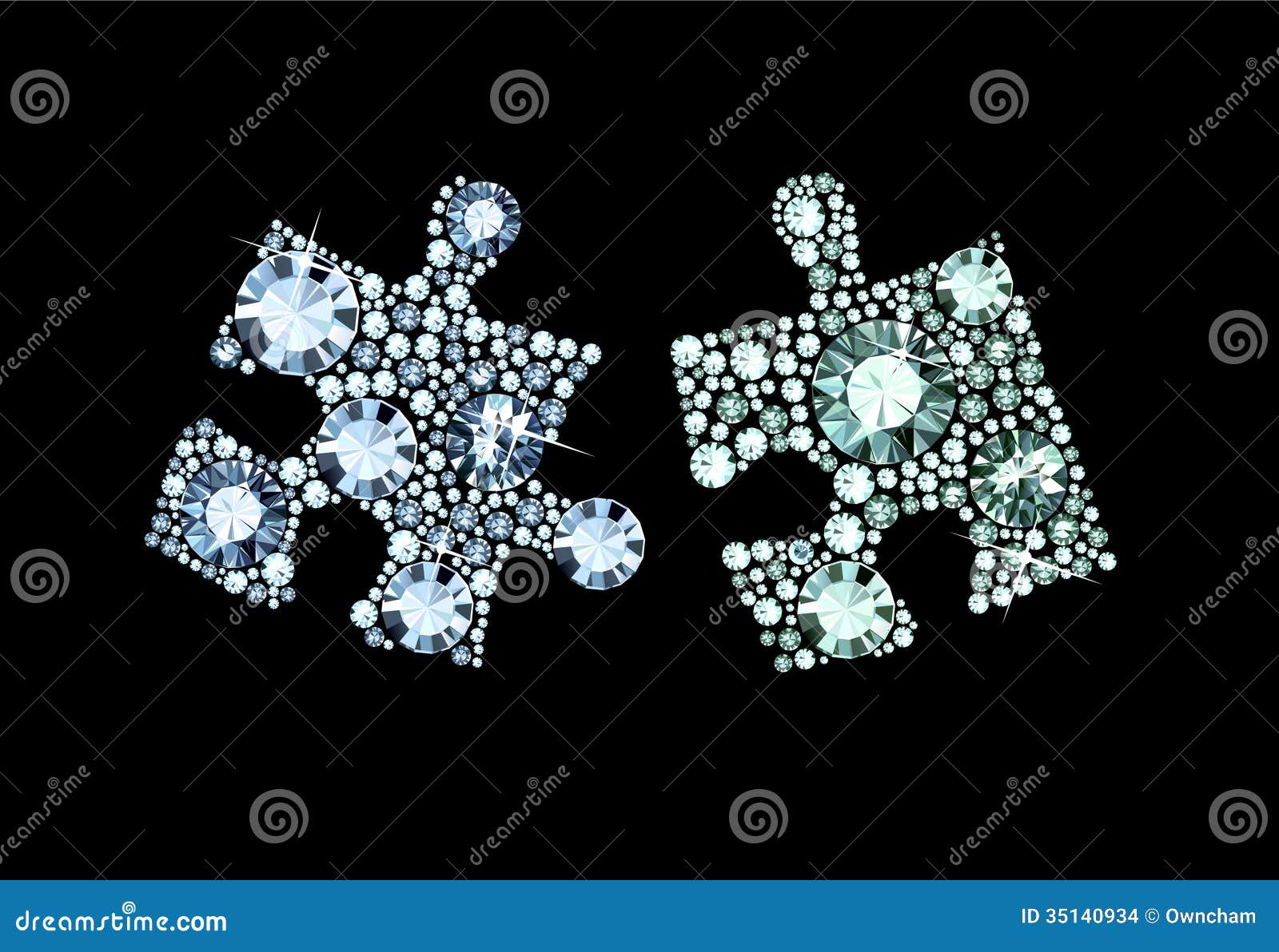 Diamond Puzzle Pieces illustration stock. Illustration du fond - 35140934